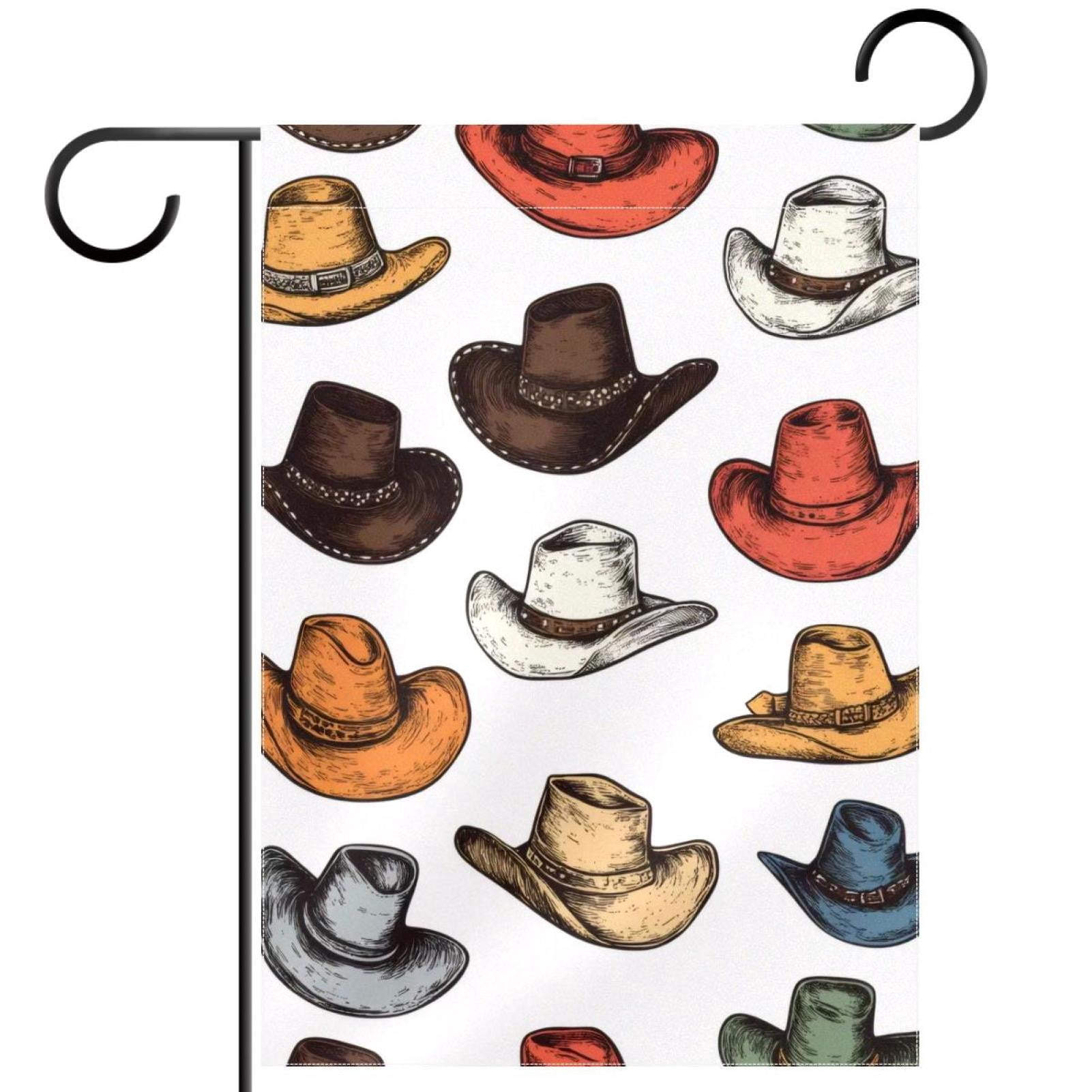 Welcome Boho American Western Cowboy Hats Garden Flag, Vertical Double ...