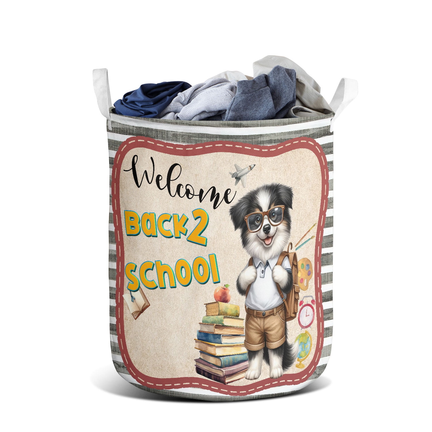 Welcome Border Collie Back to School Vintage Retro Foldable Laundry ...
