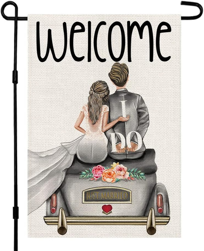 Welcome Bride and Groom Wedding Garden Flag 12 x 18 Inch Vertical ...