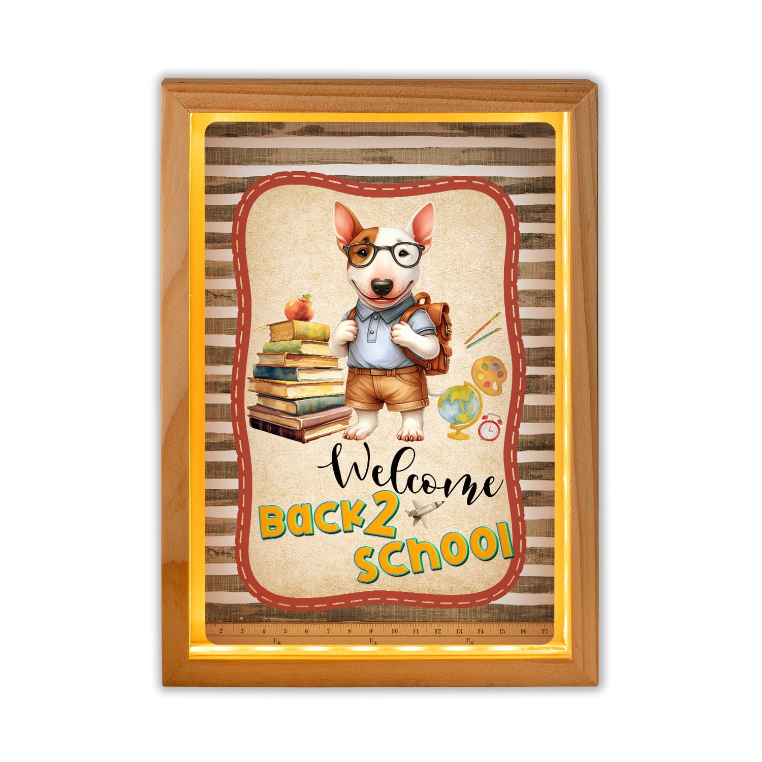 Welcome Bull Terrier Back to School Vintage Retro Acrylic Plaque with ...