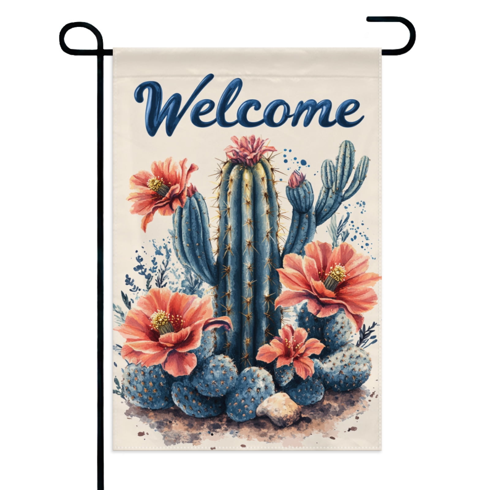 Welcome Cactus Garden Flags 12×18 Inch Double Sided Decorative Yard ...