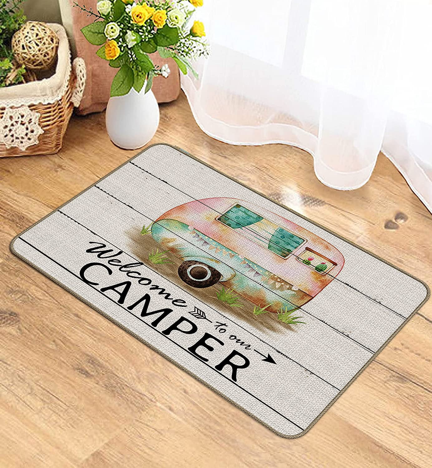 Welcome to Our Camper Decorative Indoor Outdoor Doormat, Camper Front ...