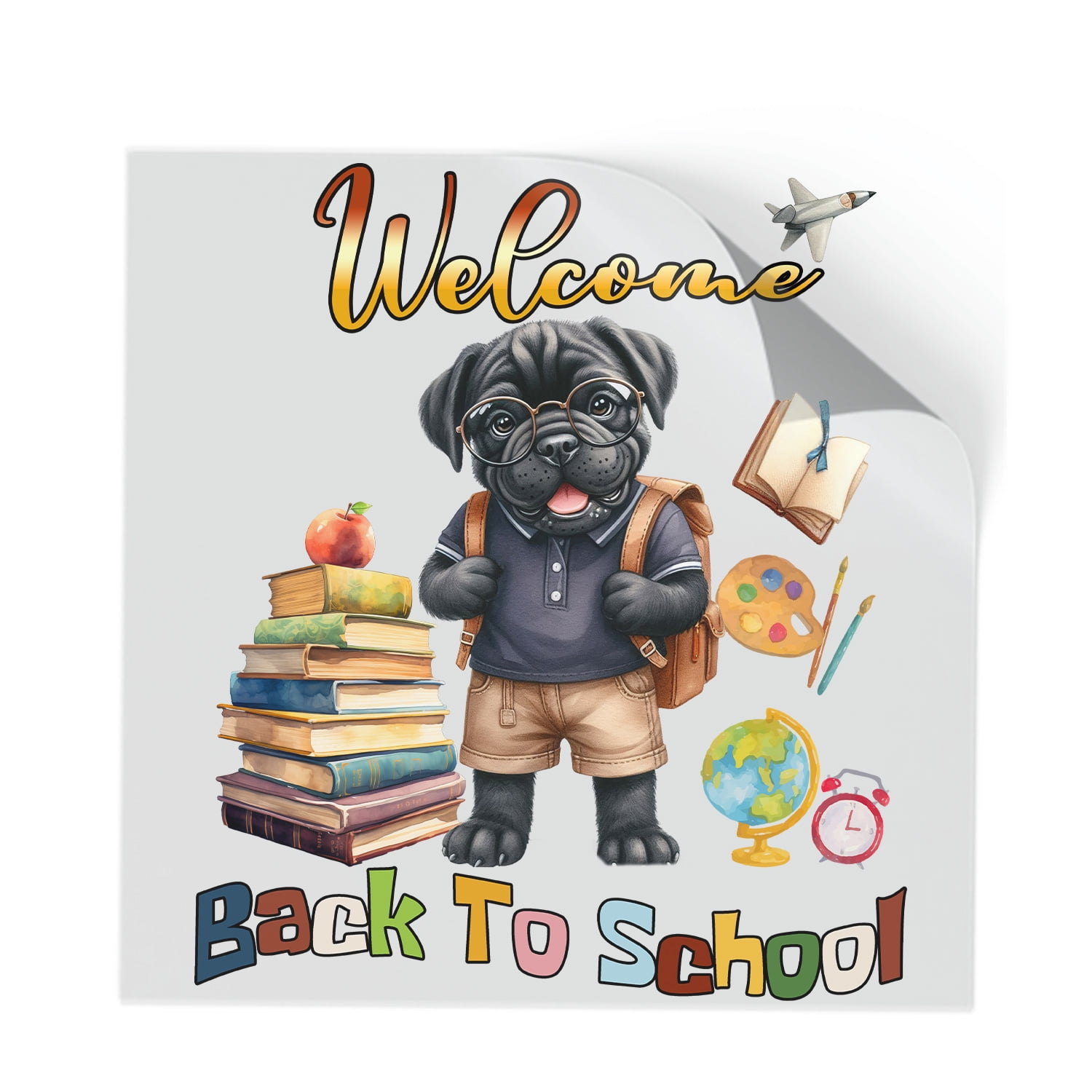 Welcome Cane Corso Back to School Vintage Retro Cutout Transfer Sticker ...
