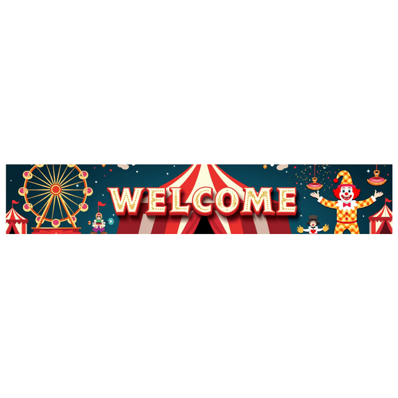 Welcome Carnival Theme Backdrop Banner Festive Amusement Park ...