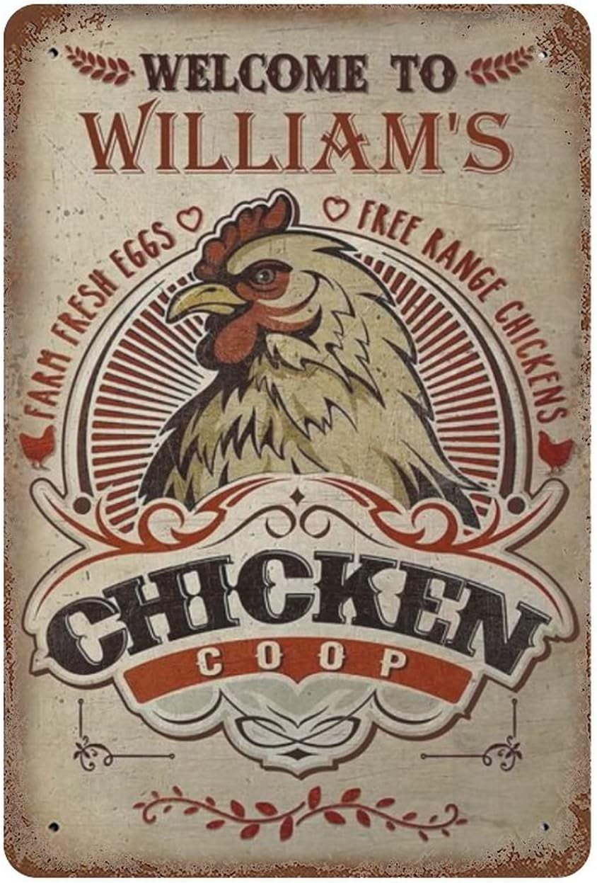 Welcome to Chicken Coop Metal Tin Sign,Chicken Aluminum Metal Home ...