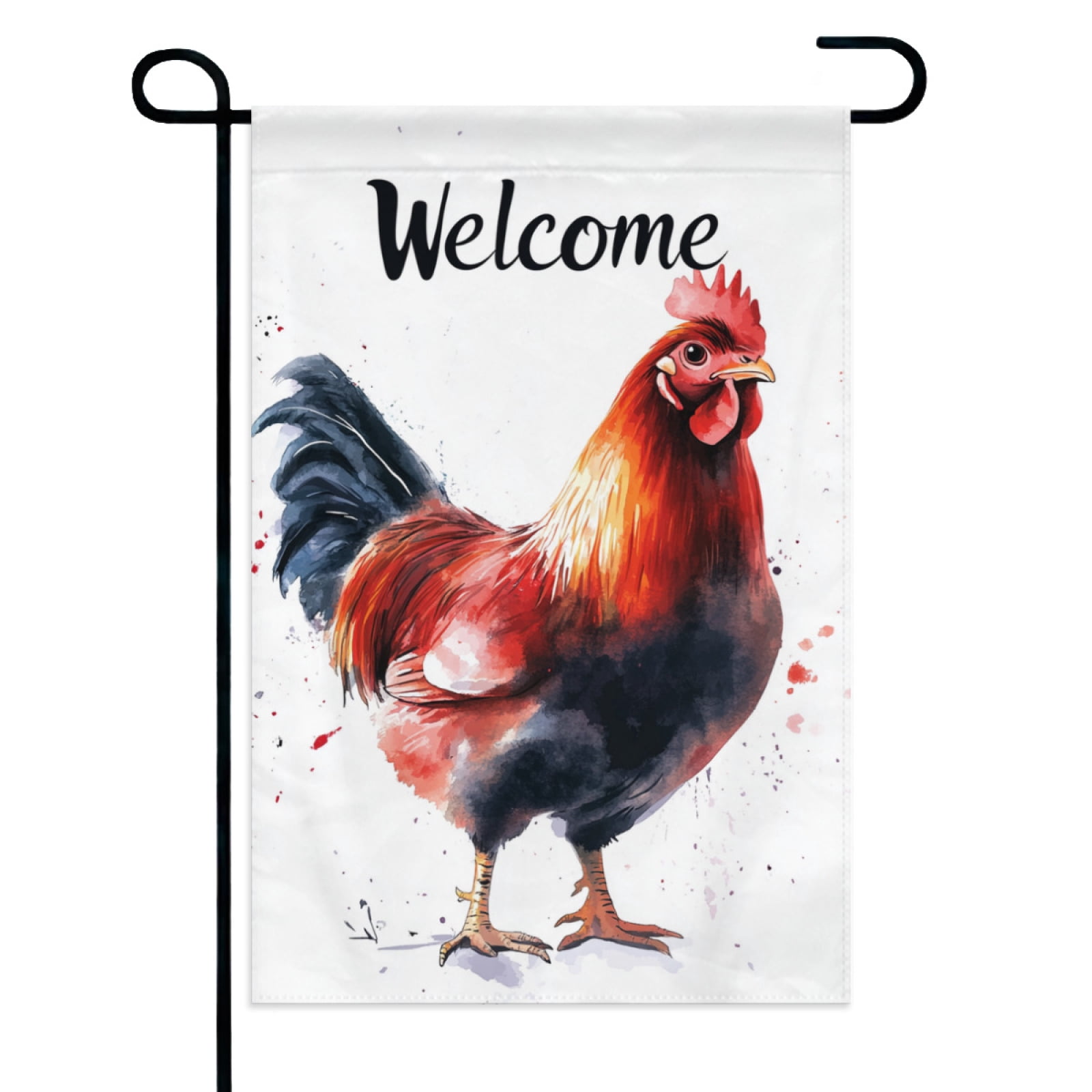 Welcome Chicken Garden Flags 12×18 Inch Double Sided Decorative Yard ...