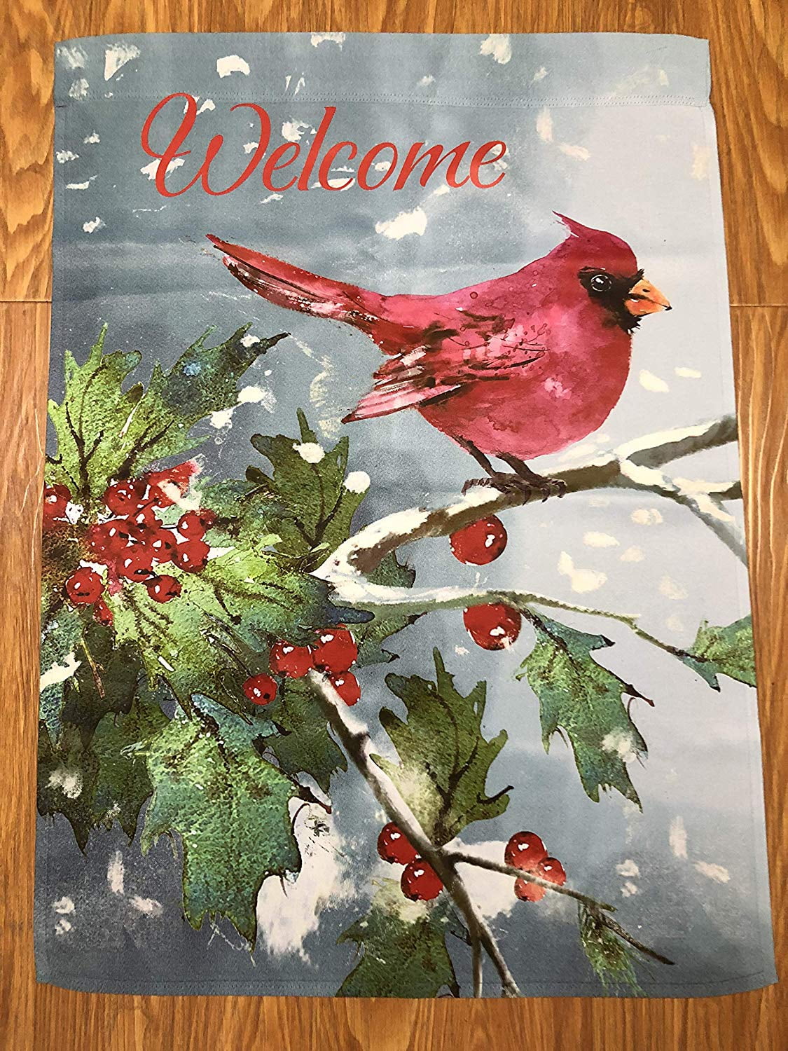 Welcome Christmas Cardinal House Flag - 28" x 40", Double Sided, Winter ...
