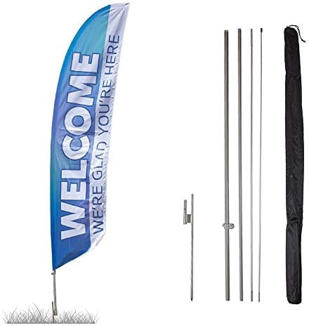Welcome to Church Feather Flag Kit – 13.5ft Worship Flags with Pole Set ...