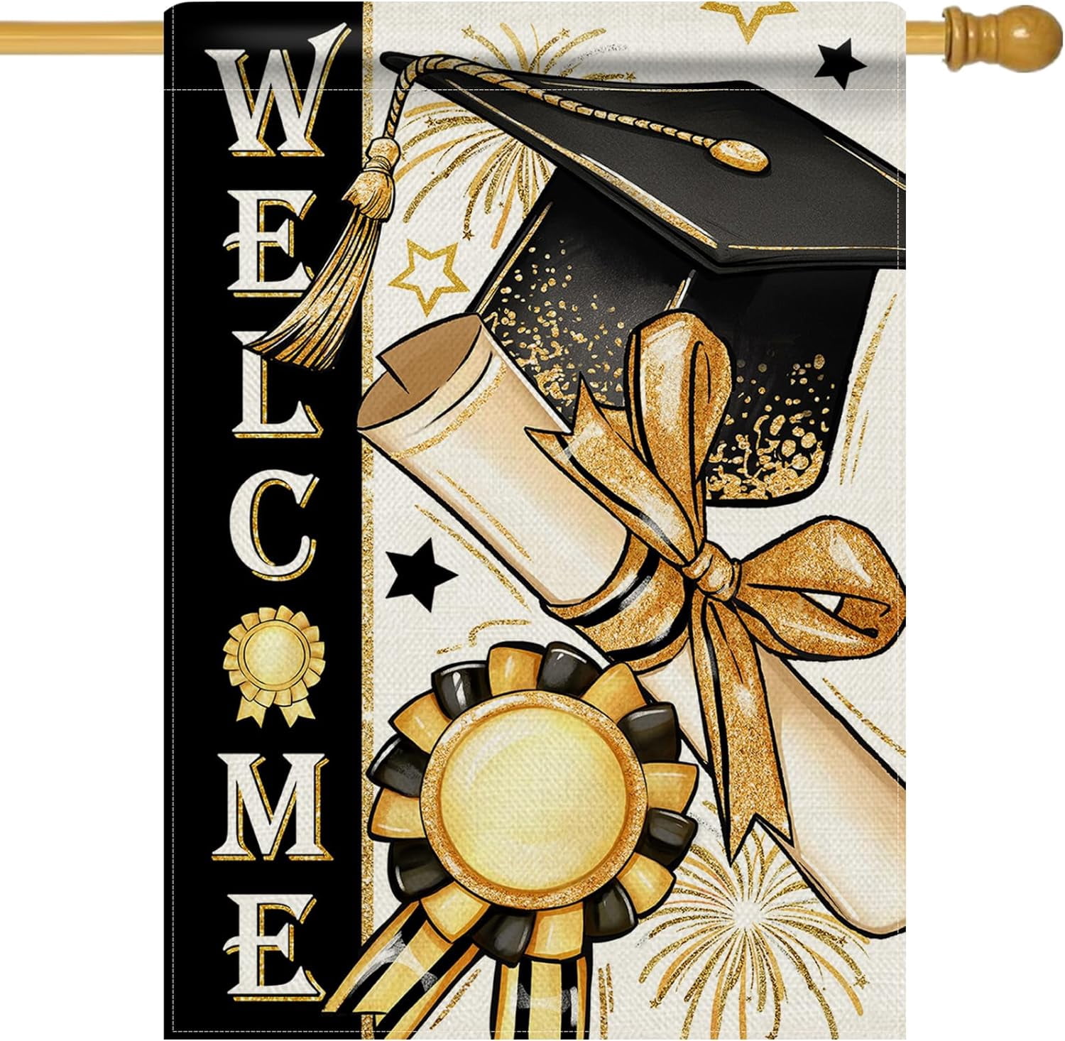 Welcome Class of 2024 Congrats Grad 28 x 40 House Flag Double Sided ...