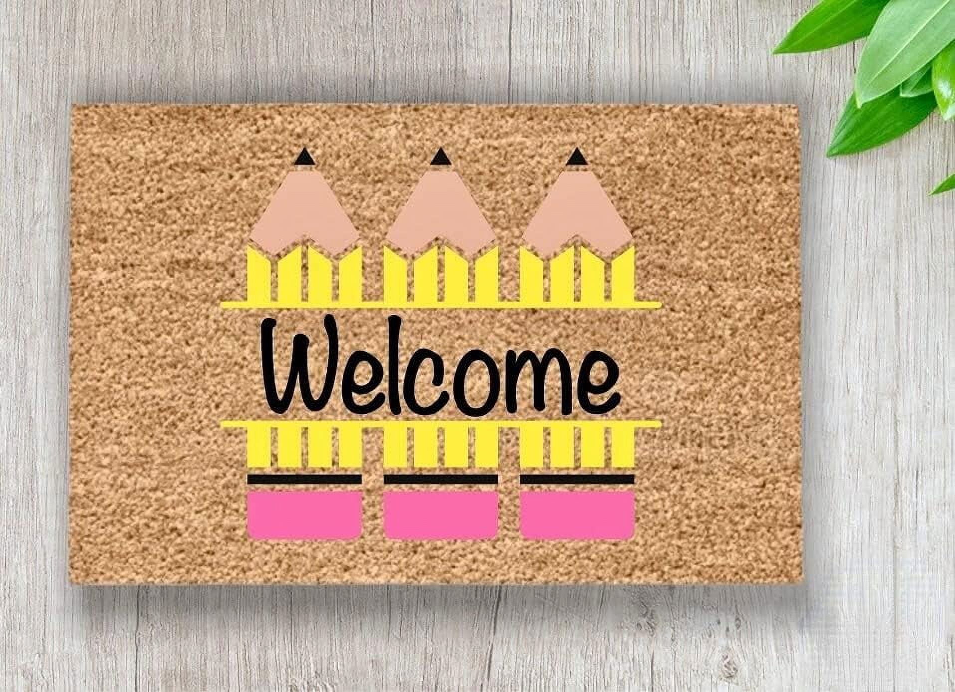 Welcome Classroom Doormat | Pencil Doormat | Teacher Doormat | Teacher ...