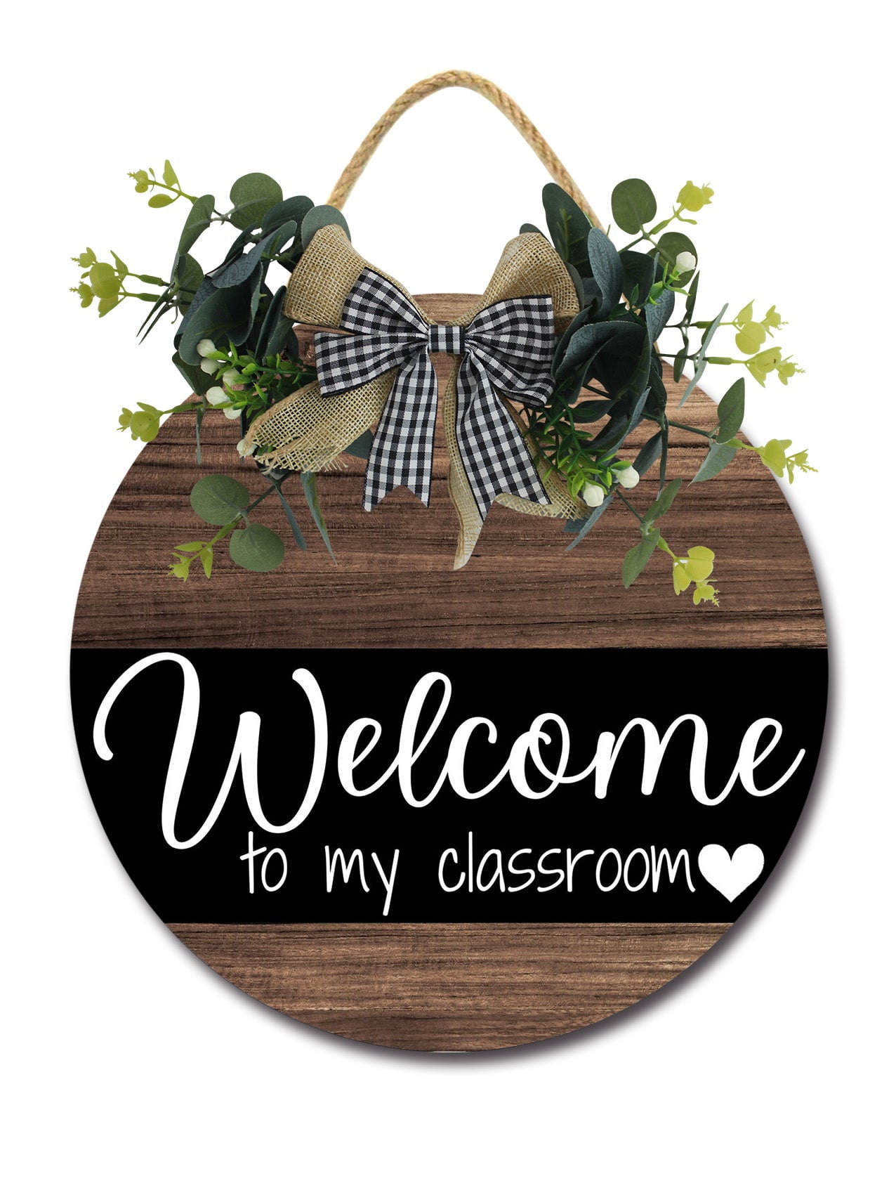 Welcome To My Classroom Front Door Sign Funny Wreaths Hanging Wooden ...