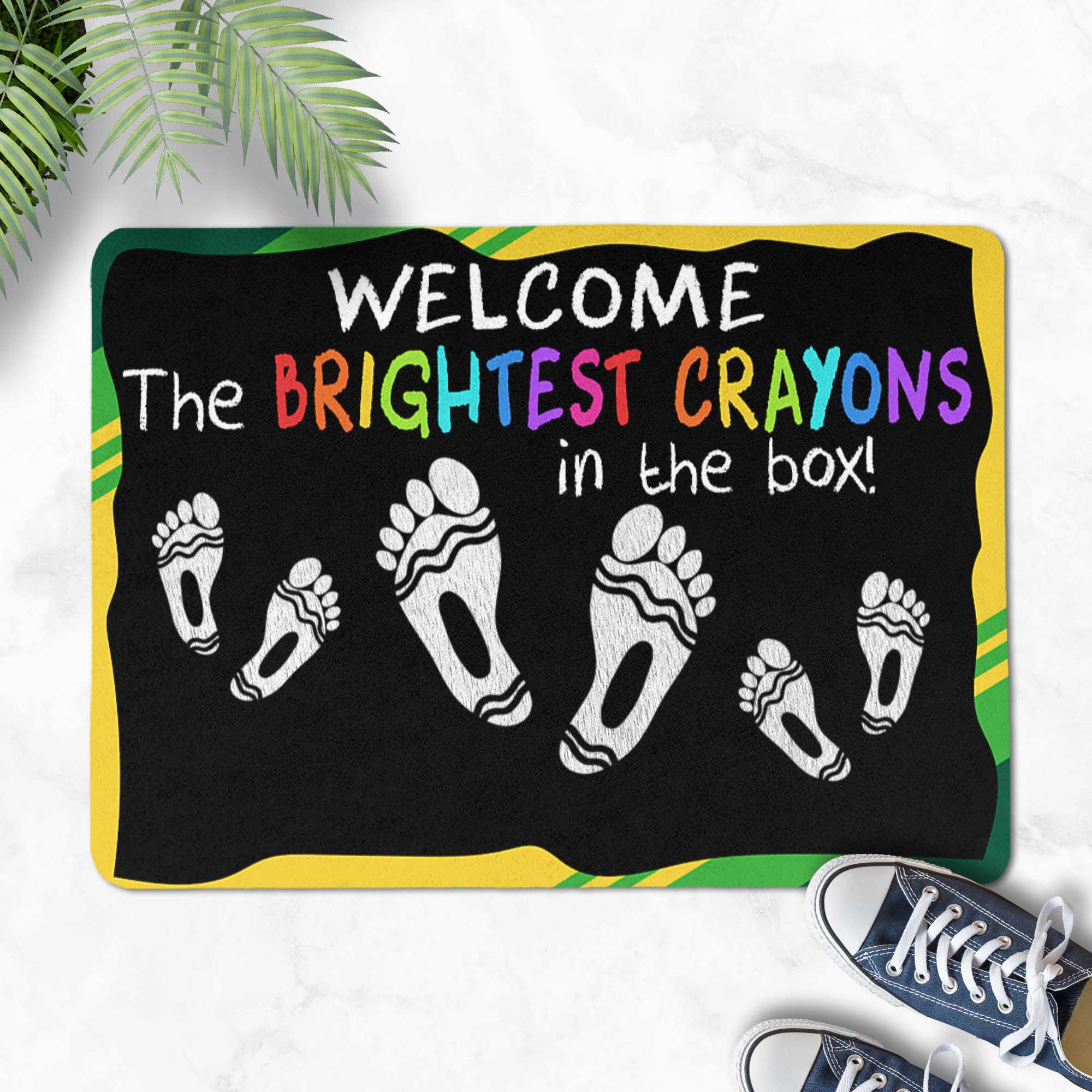 Welcome Classroom Rug for Kids, Bright Colorful Entry Mat with ...
