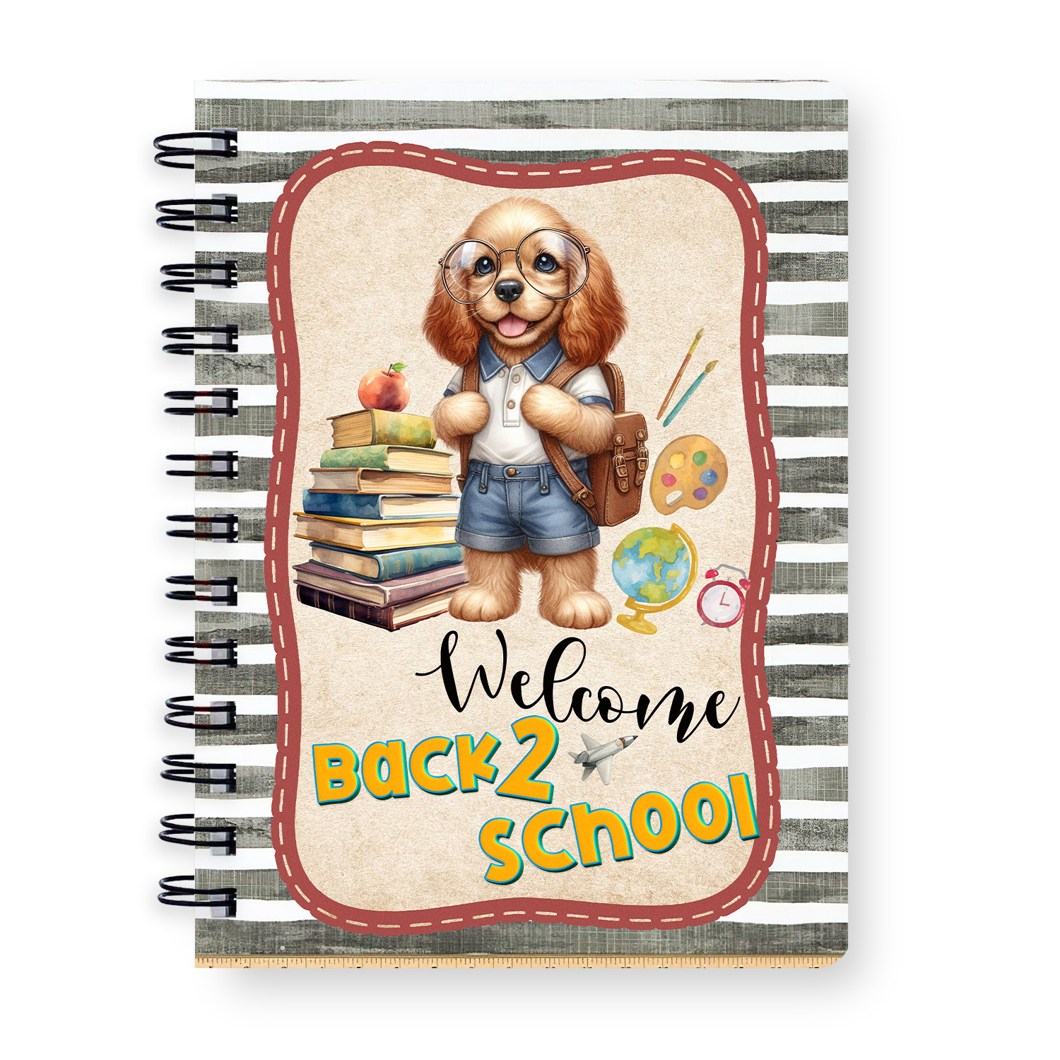 Welcome Cocker Spaniel Back to School Vintage Retro Spiral Bound ...