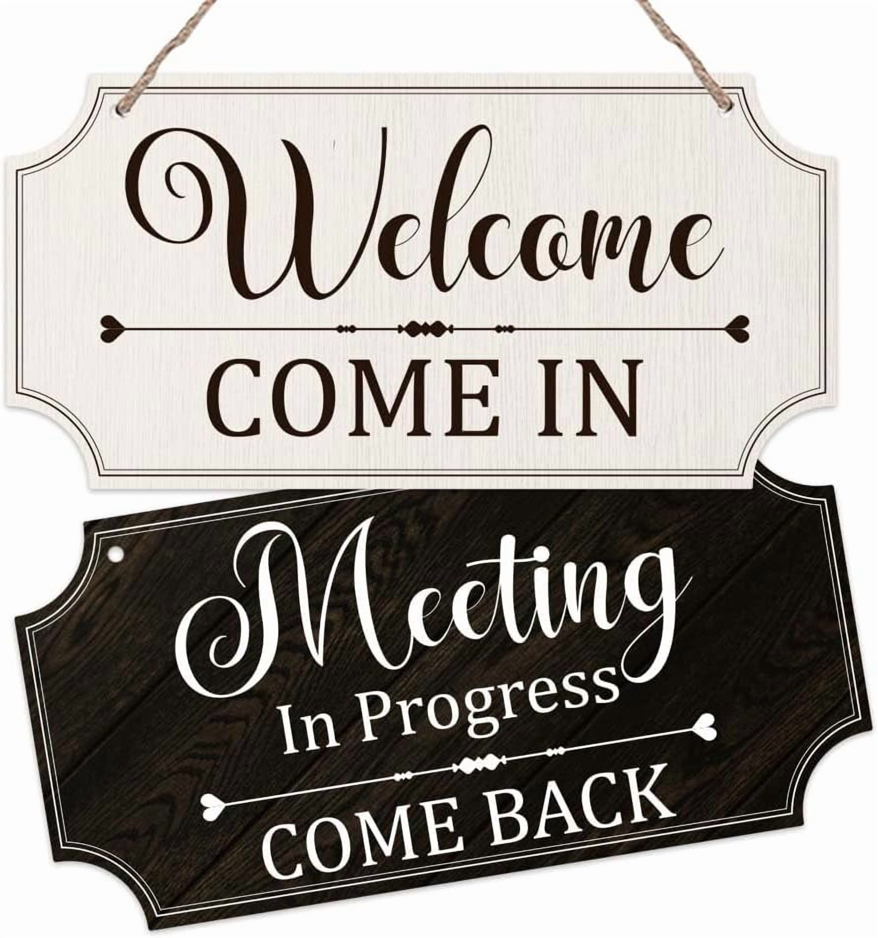 Welcome Come In PVC Signs Wall Decorative Hanging Plaque Meeting Wall ...