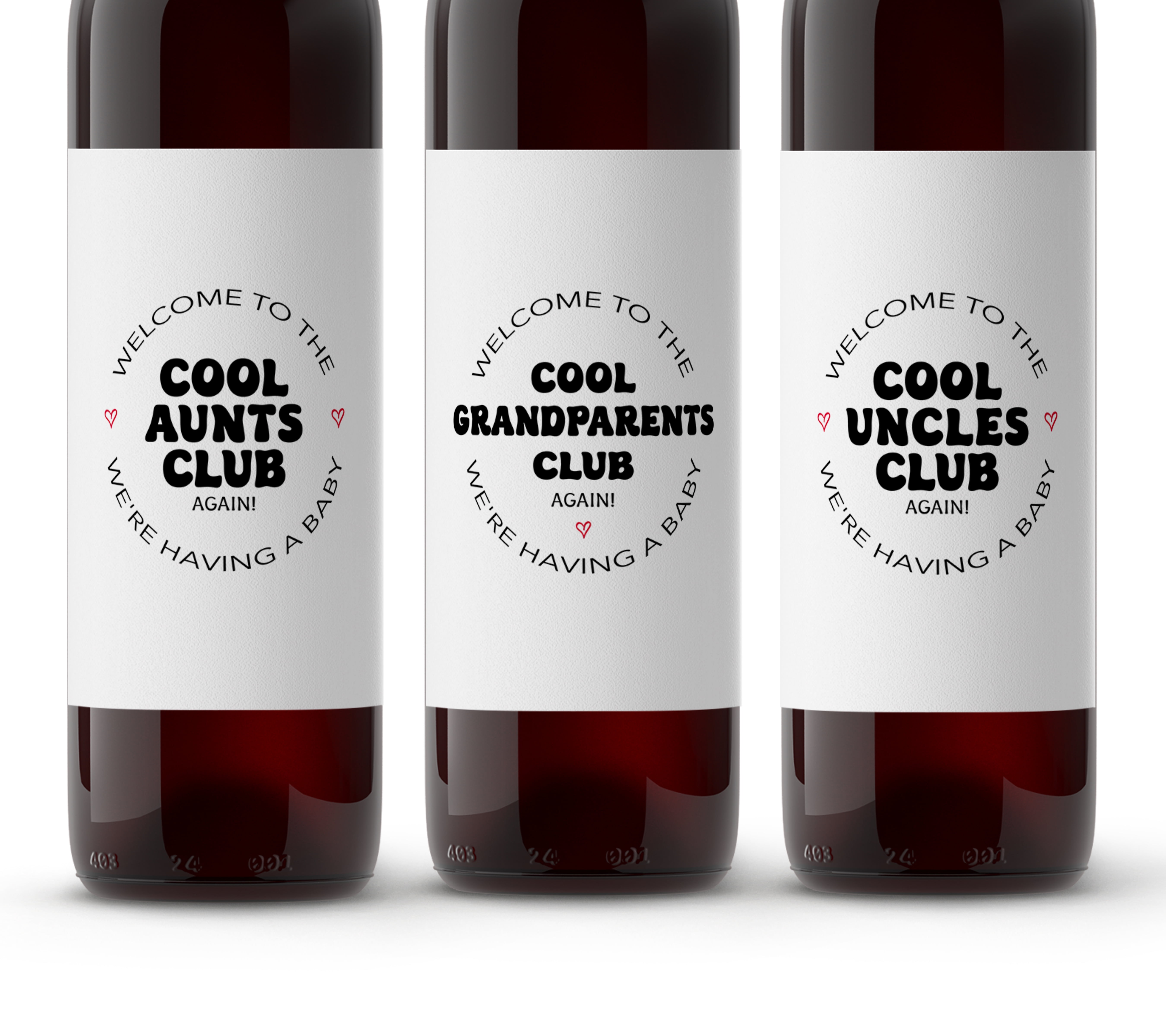 Welcome to Cool Grandparents Aunts Uncles Club Again Wine Labels â SET ...