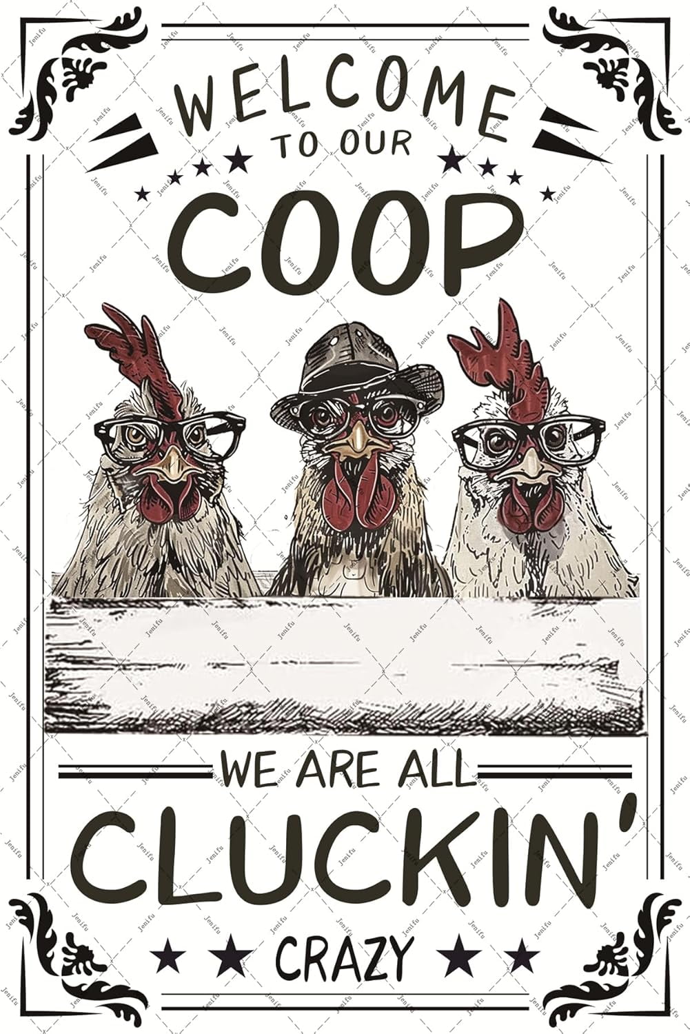 Welcome To Our Coop Signs Chicken Metal Tin Signs Funny Farmhouse Decor ...