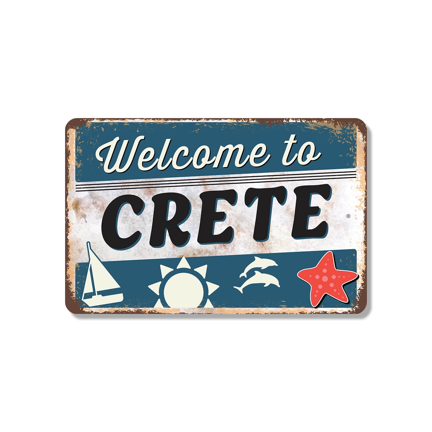 Welcome To Crete Vintage Style 11 Inch x 17 Inch Novelty Plastic Sign ...