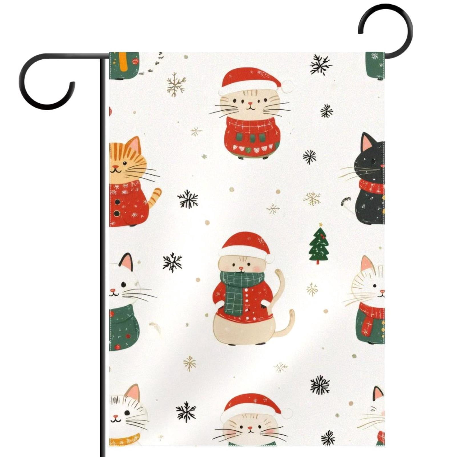 Welcome Cute Cats Wearing Different Christmas Outfits Garden Flag ...