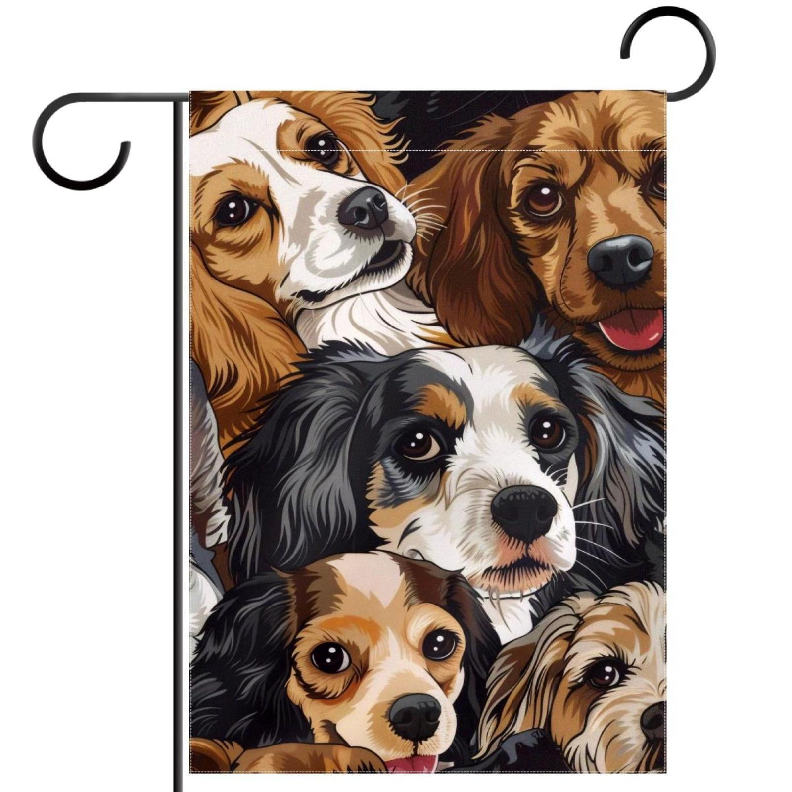 Welcome Cute Puppy Dogs Garden Flag, Vertical Double Sided Small House ...
