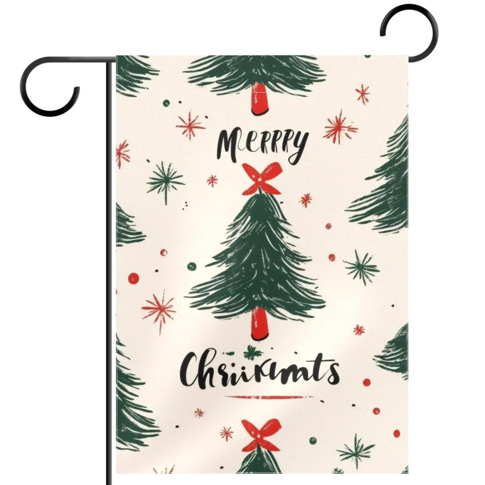 Welcome Cute Seamless Christmas Tree Pattern Garden Flag, Vertical ...