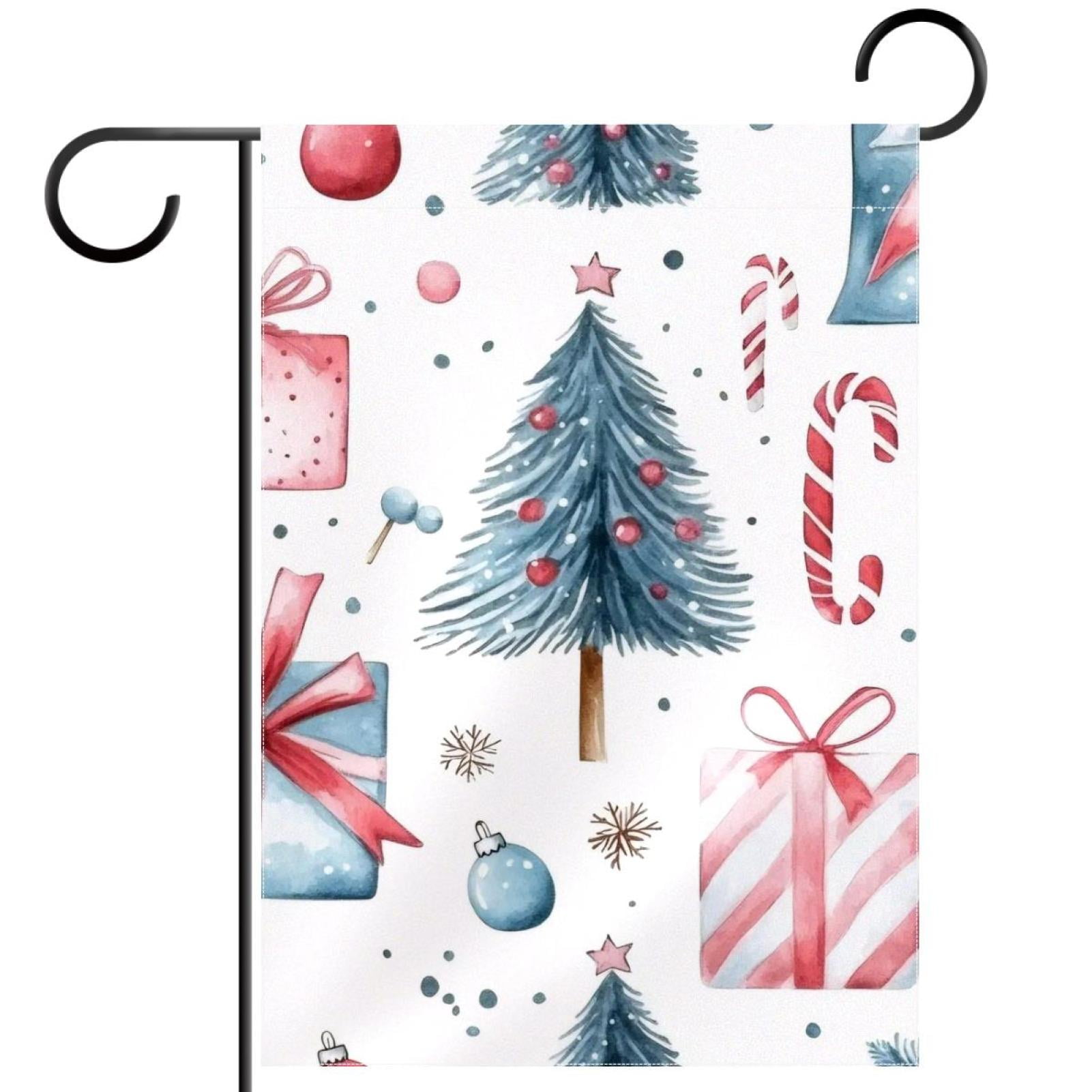 Welcome Cute Watercolor Christmas Trees Gift Boxes Winter Pattern ...