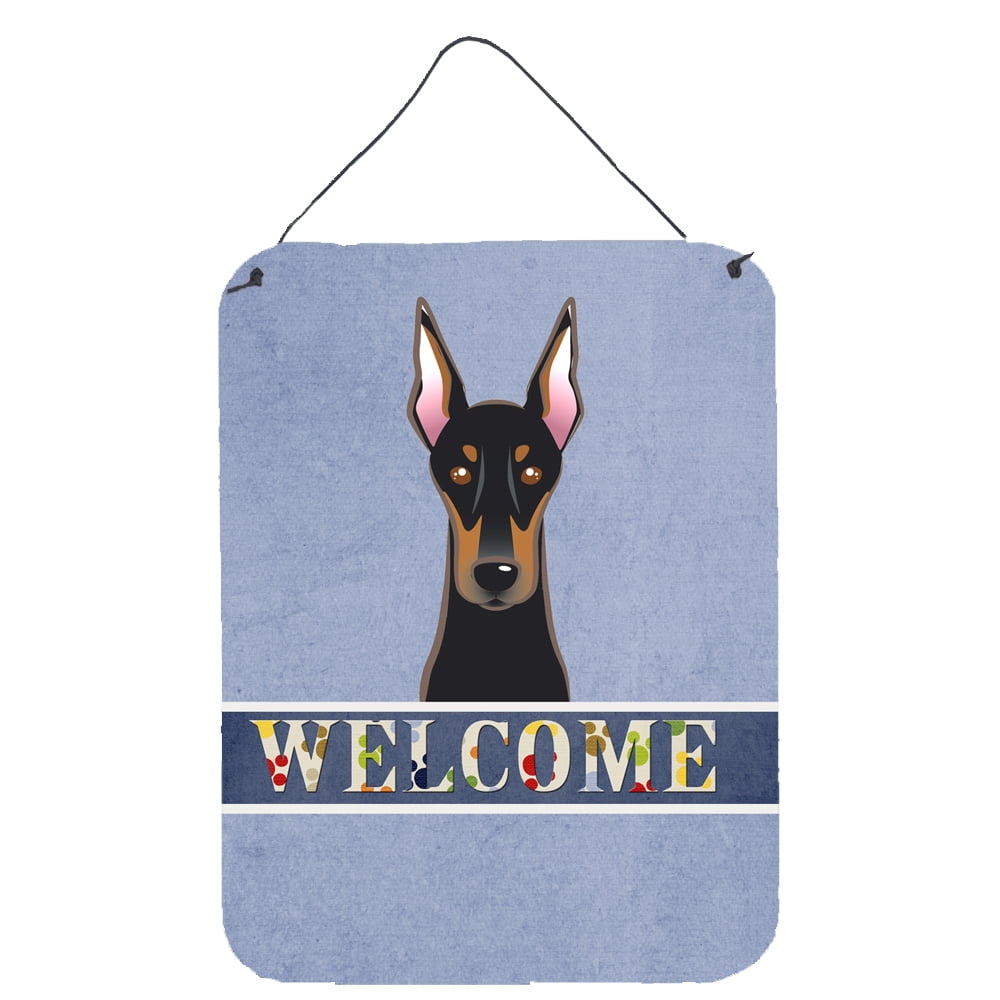 Carolines Treasures BB1431DS1216 Doberman Welcome Wall and Door Hanging ...
