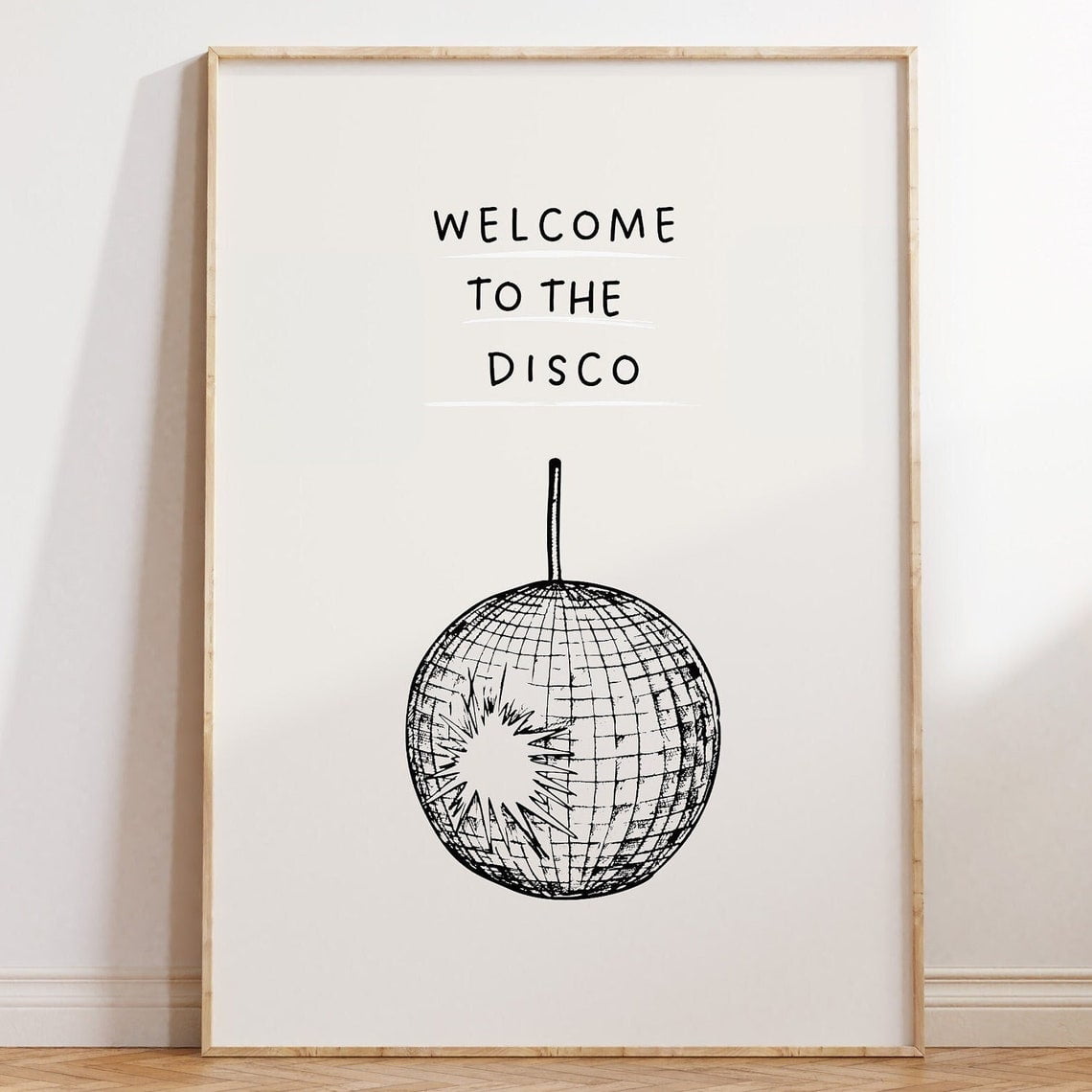 Welcome To The Disco Print Fun Girly Poster Aesthetic Apartment Decor ...