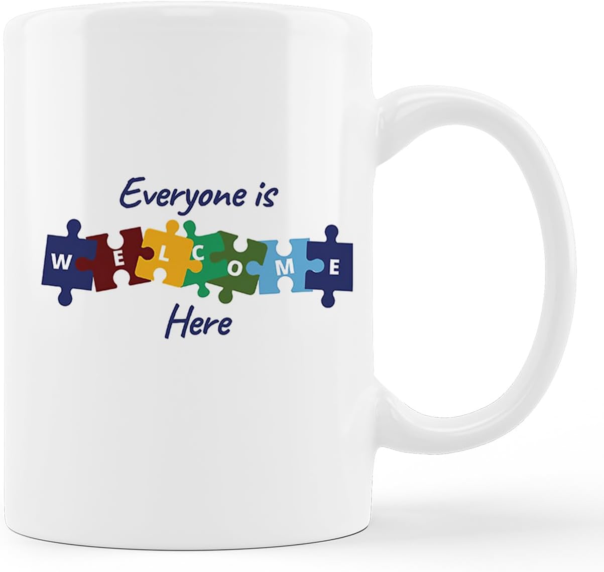 All are Welcome Here Diversity Colorful Puzzle Ceramic Mug 11oz Coffee ...
