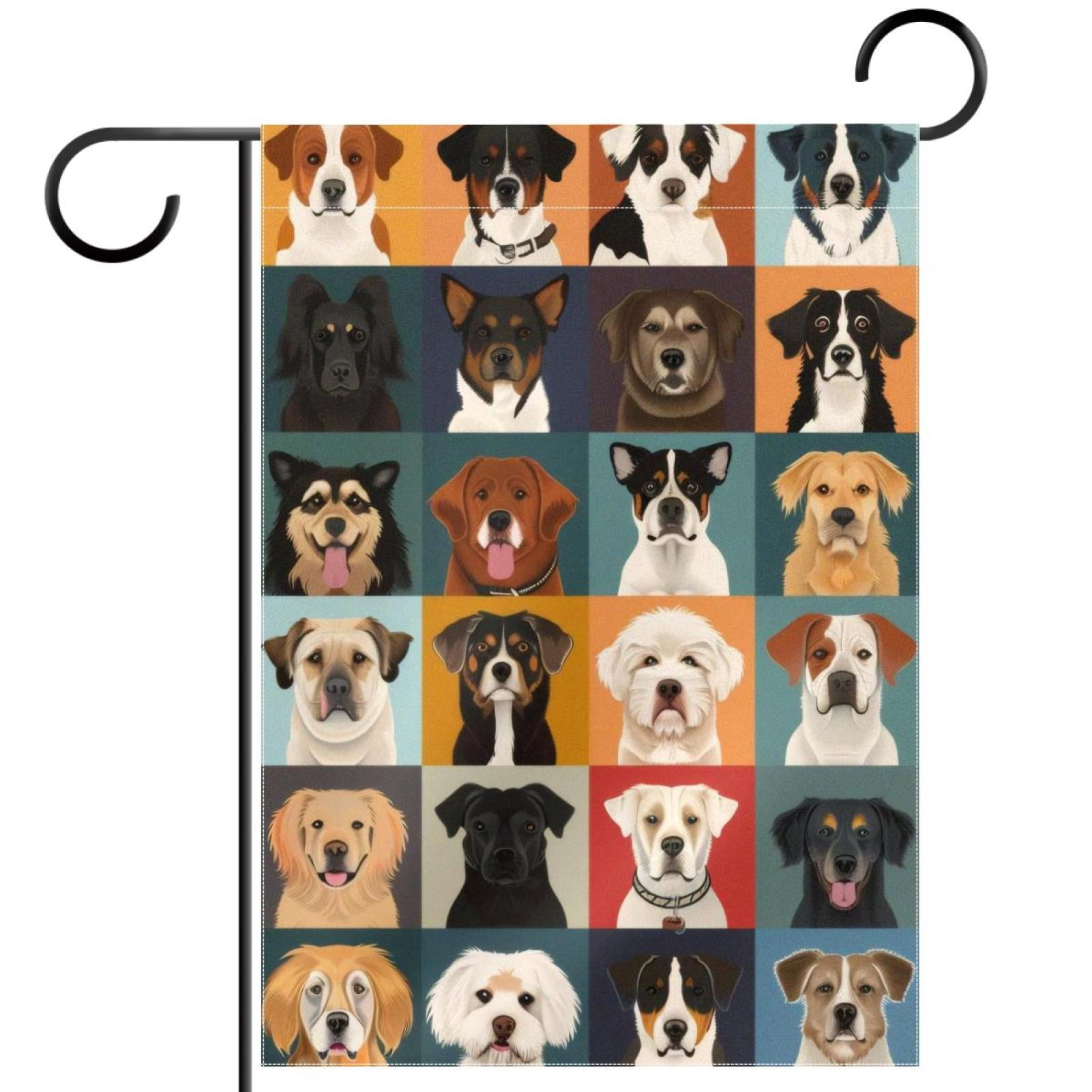 Welcome Dog Breeds Background Garden Flag, Vertical Double Sided Small ...