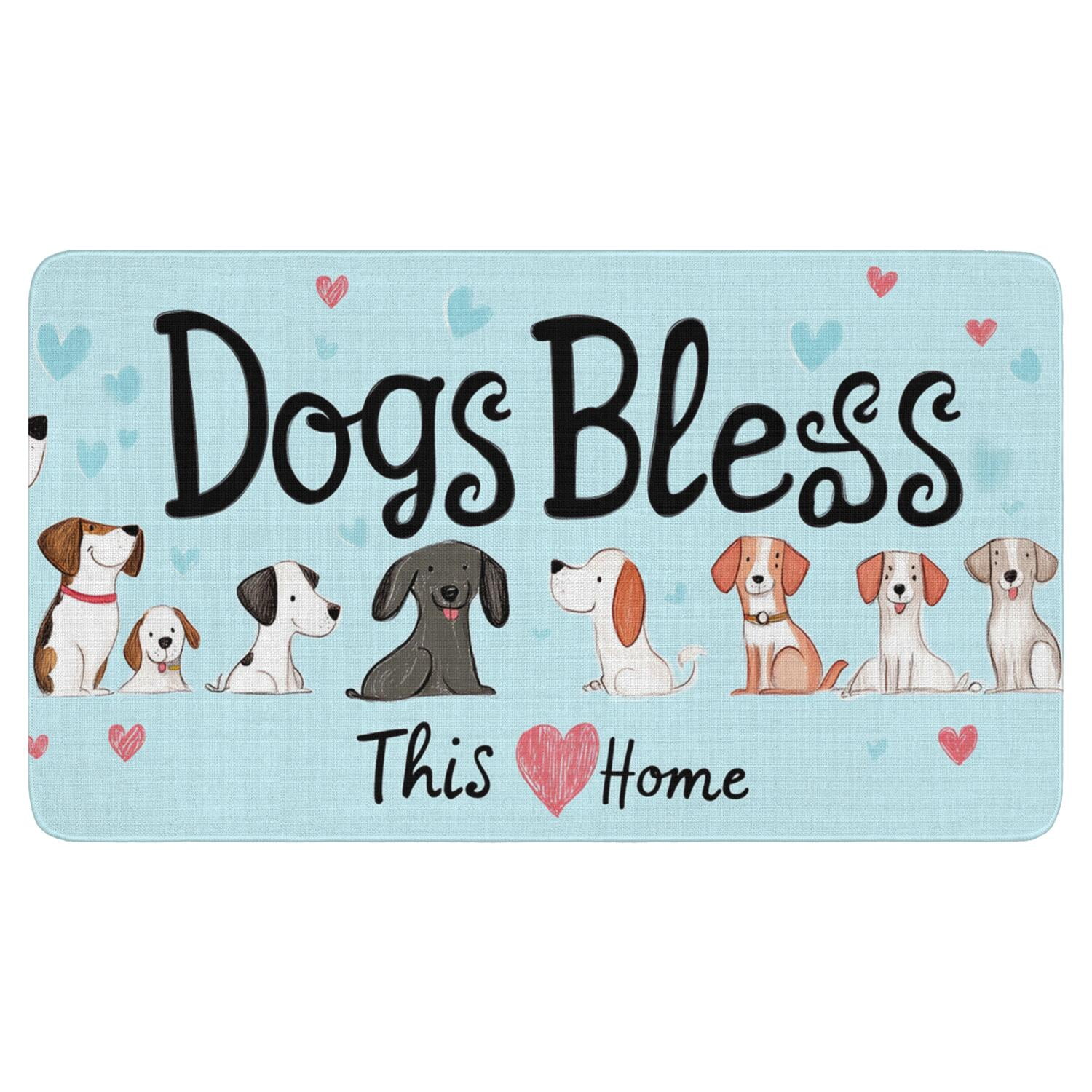Welcome Dog Paw Print Door Mat - Dog Doormat Indoor Outdoor Entrance ...