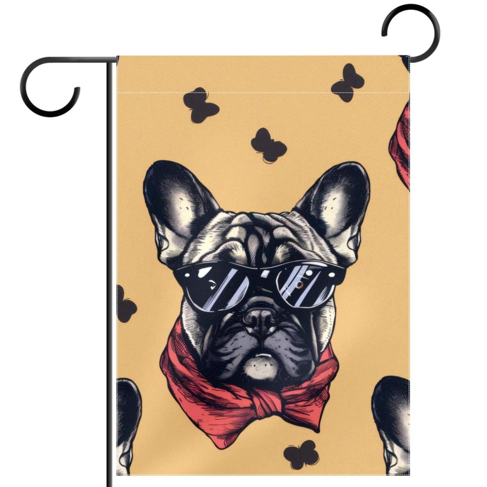 Welcome Dog Seamless Pattern French Bulldog Garden Flag, Vertical ...
