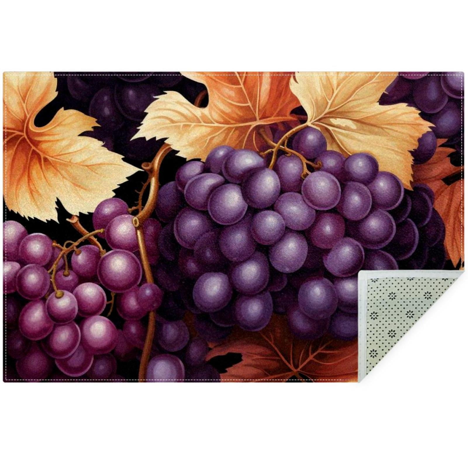 Welcome Door Mat Non Slip Area Rug Indoor Outdoor Carpet Grape Home ...