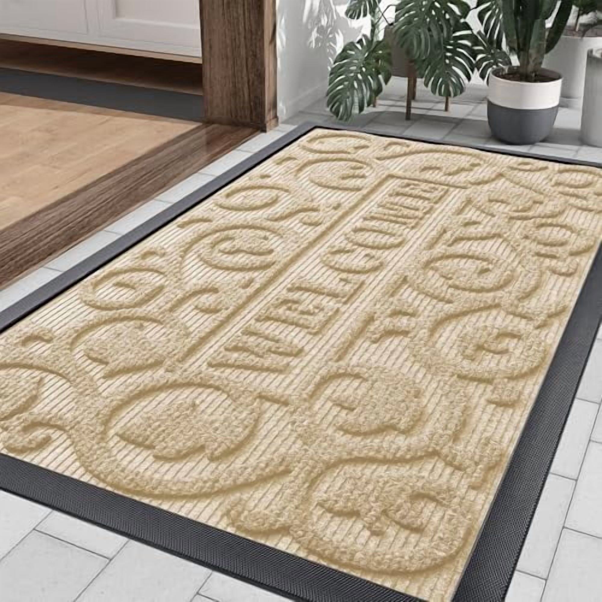 Welcome Door Mat Outside Entrance, Heavy Duty Trap Dirt and Moisture ...