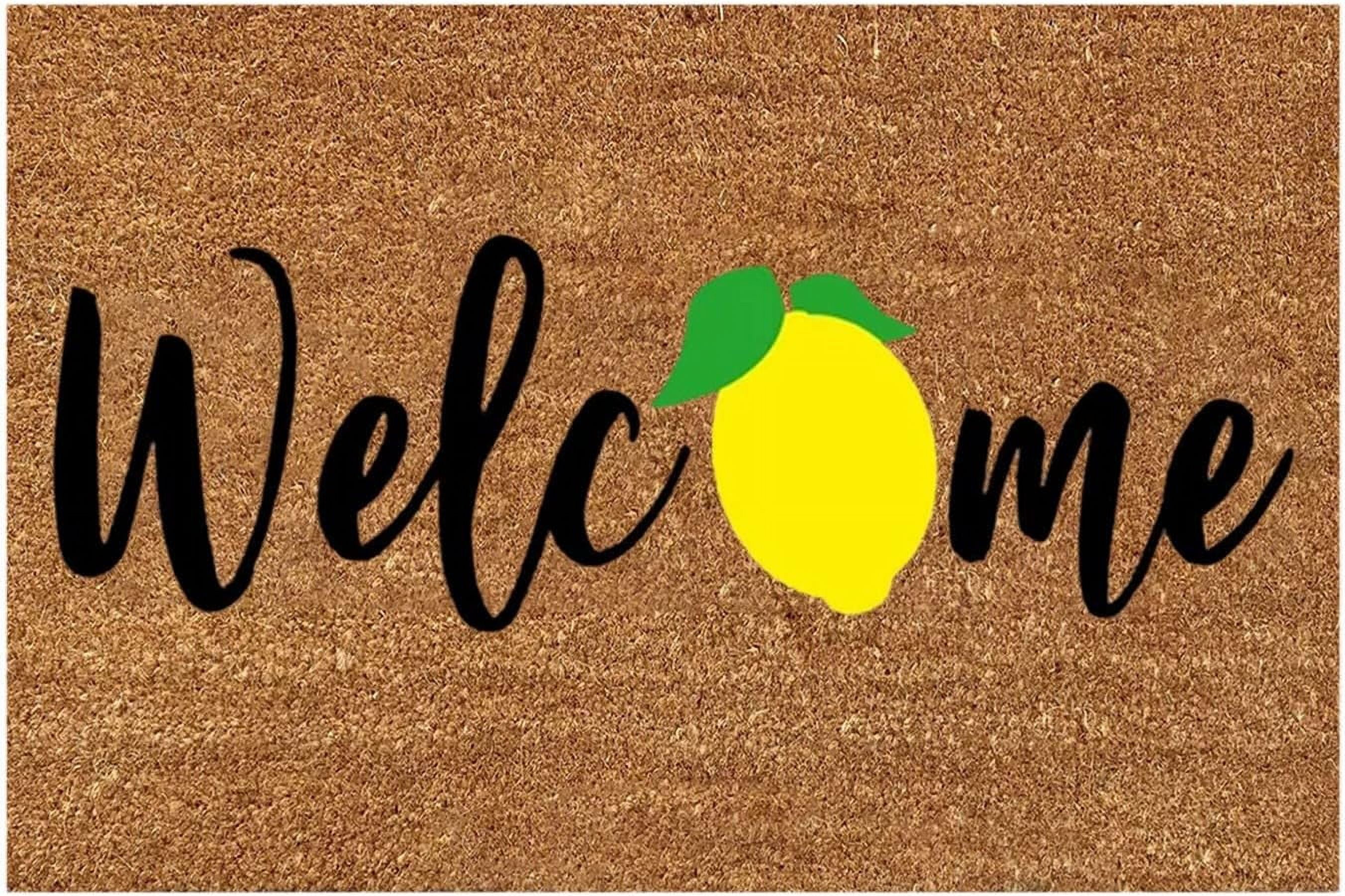 Welcome Door Mat Summer Lemon Mats for Front Door Entry Front Porch Doormat Non-Slip Carpet Rugs ...