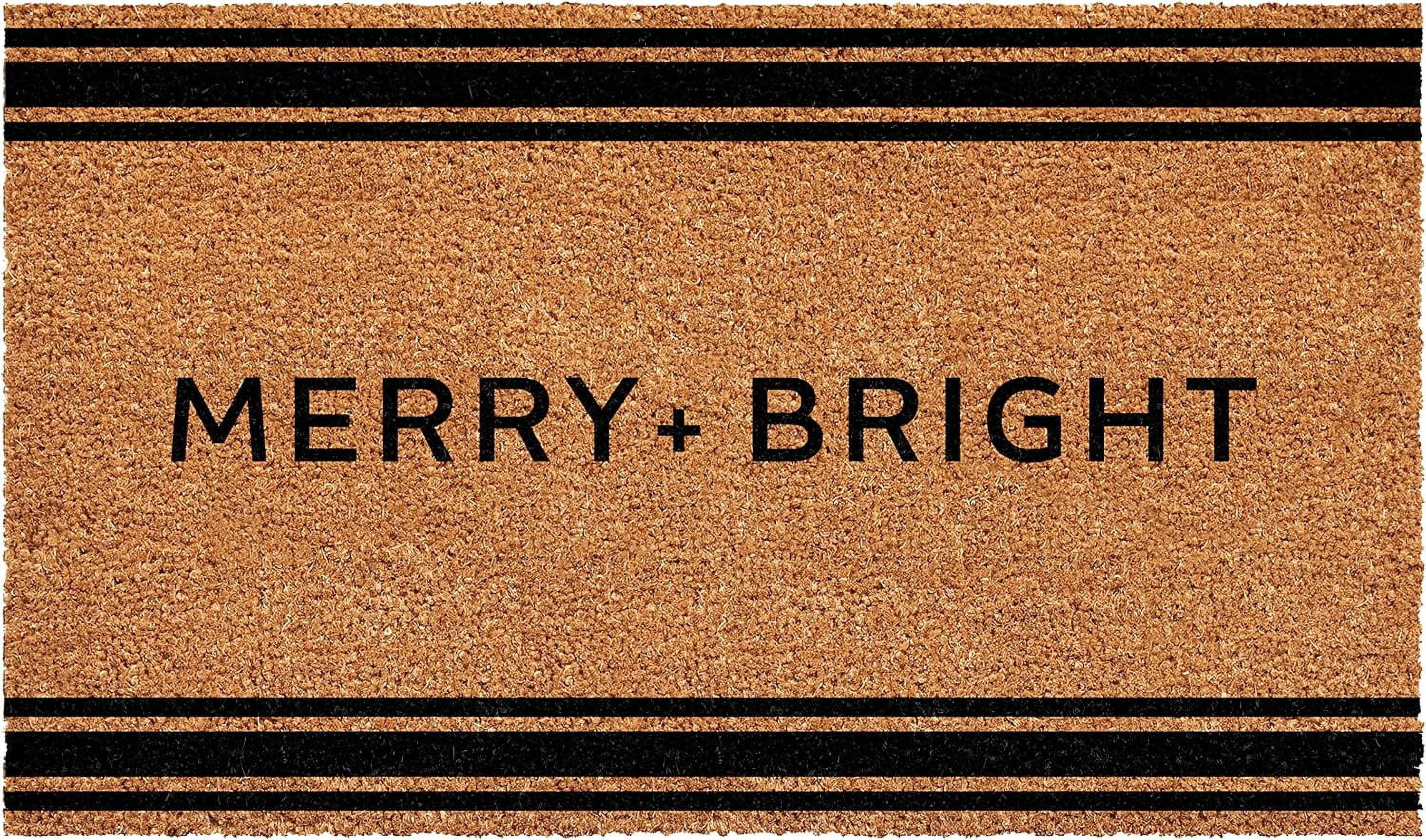 Welcome Door Mats French Stripe Merry + Bright Doormat Non-Slip Front ...