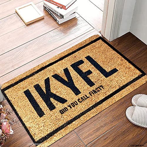 Welcome Door Mats Ikyfl Did You Call First Greeting Front Porch Rugs ...