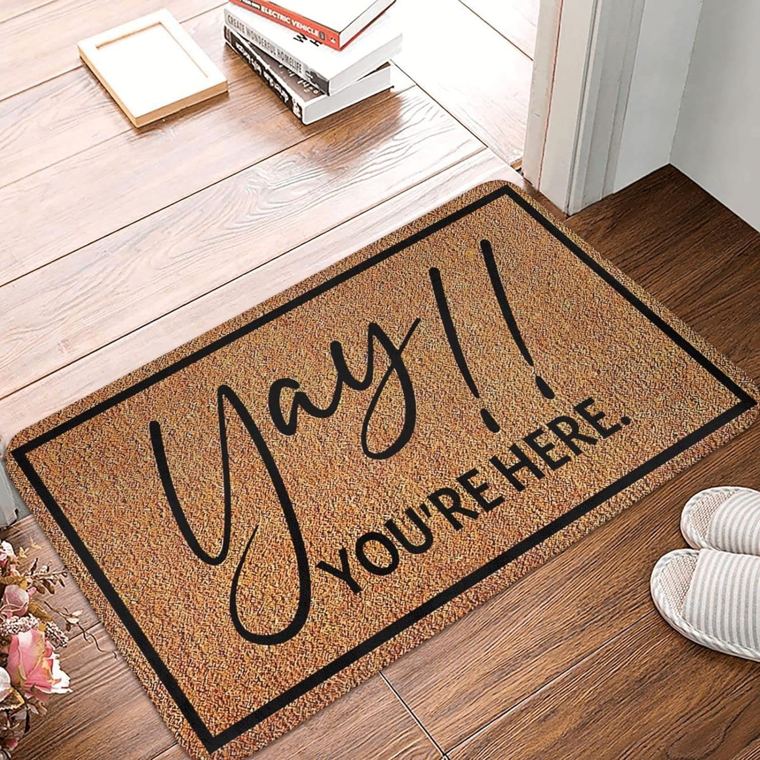Welcome Door Mats Yay You're Here Indoor Outdoor Entrance Door Mat Bath ...