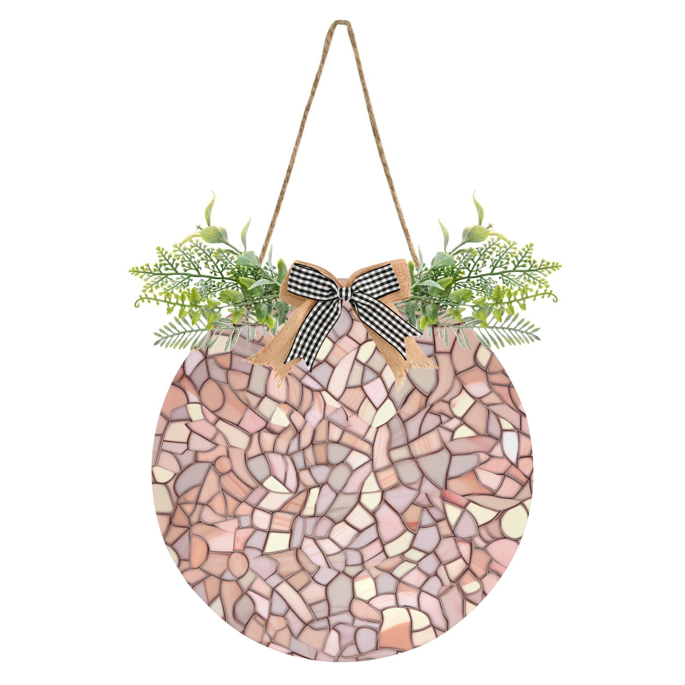 Welcome Door Sign Abstract Pattern 11.8" Round Front Entrance Hanging ...