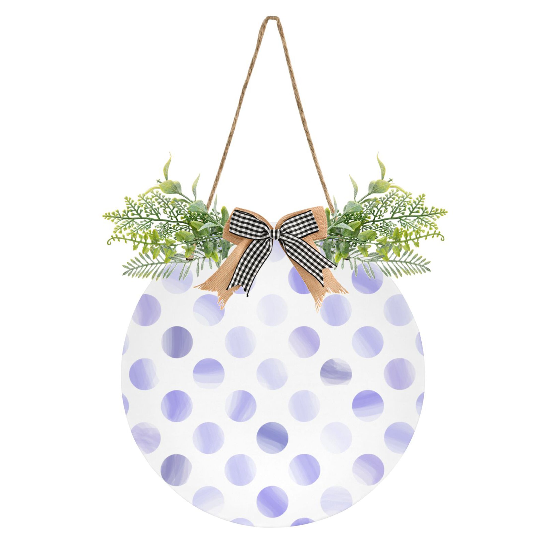 Welcome Door Sign Blue Circles Dots 11.8" Round Front Entrance Hanging ...