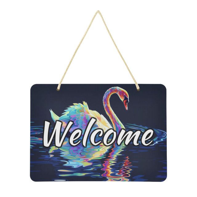 Welcome Door Sign Decoration 13.8" Rectangular Front Entrance Hanging ...