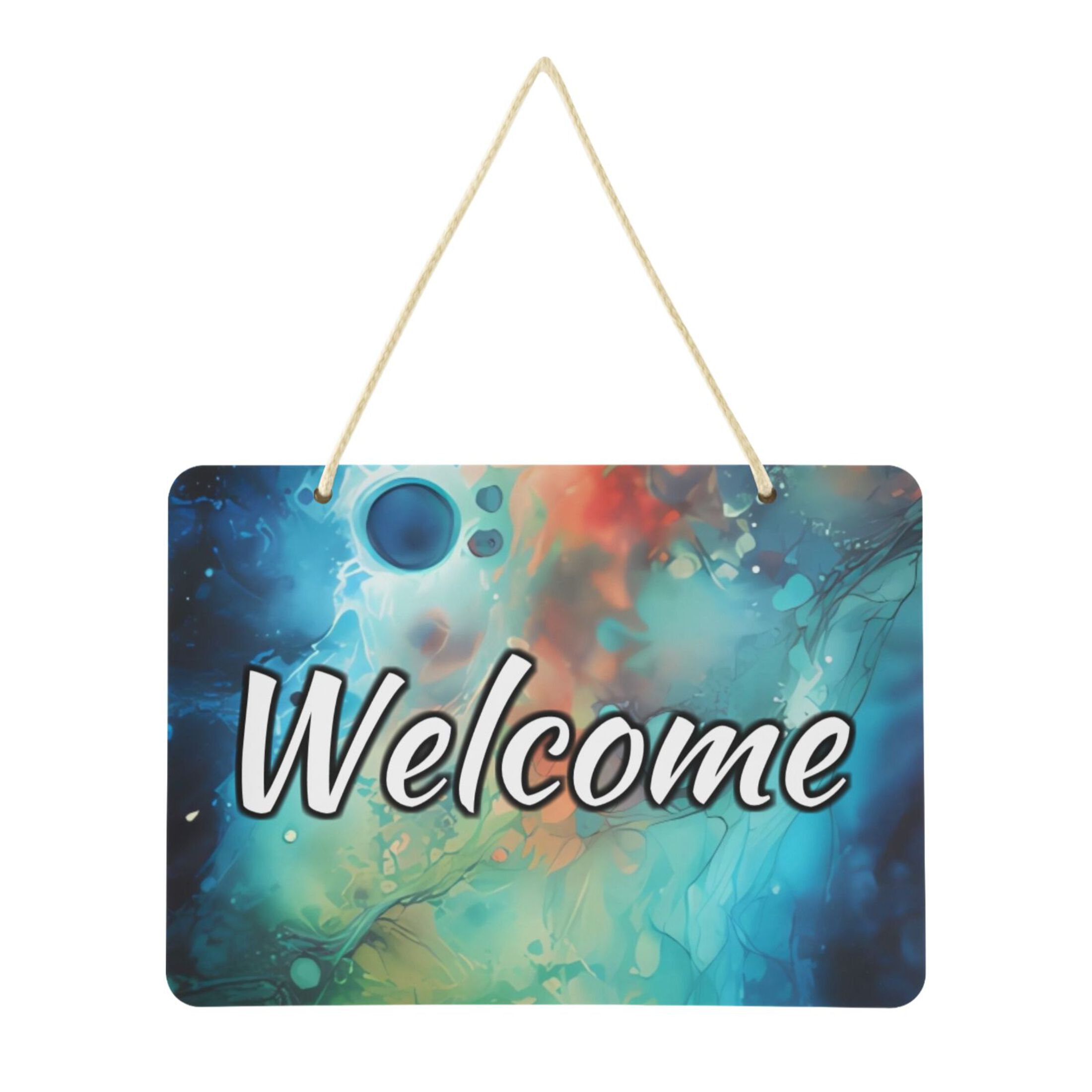 Welcome Door Sign Decoration 13.8" Rectangular Front Entrance Hanging ...