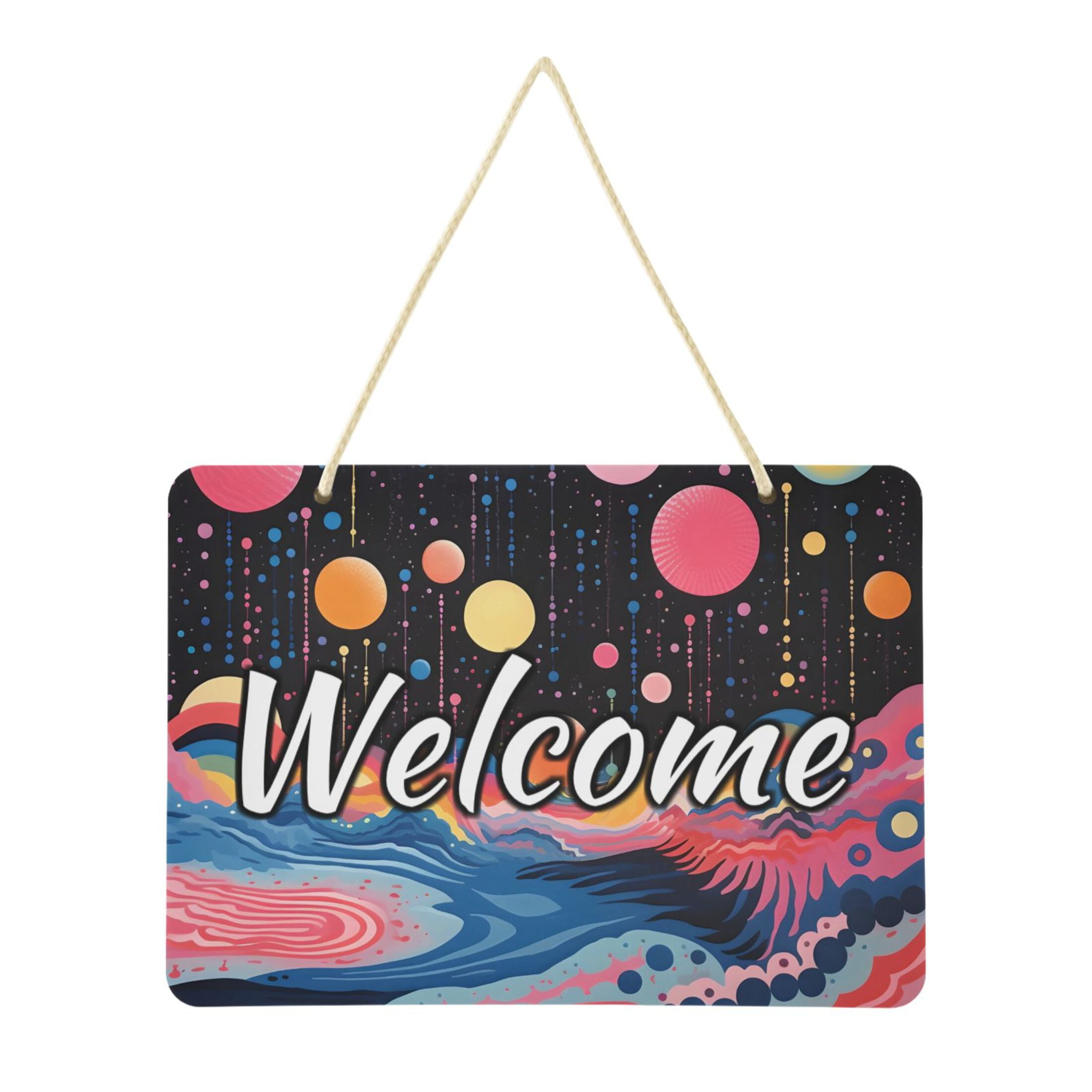 Welcome Door Sign Decoration 13.8" Rectangular Front Entrance Hanging ...