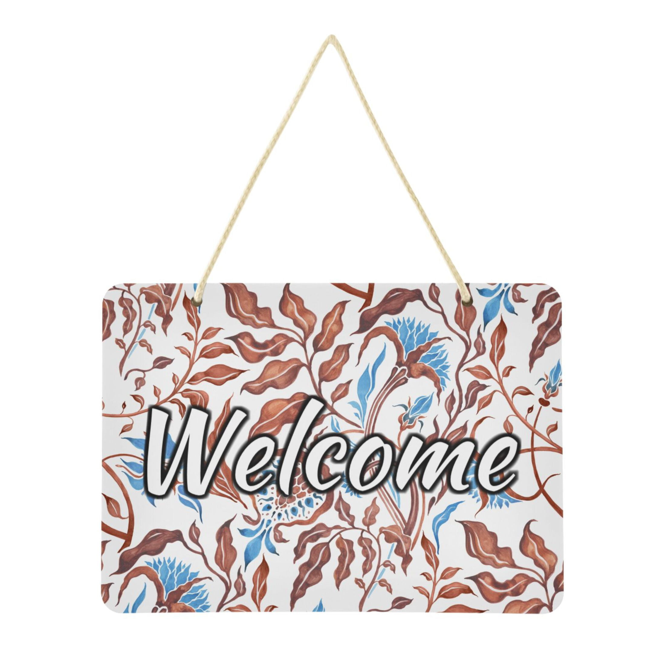 Welcome Door Sign Decoration 13.8" Rectangular Front Entrance Hanging ...