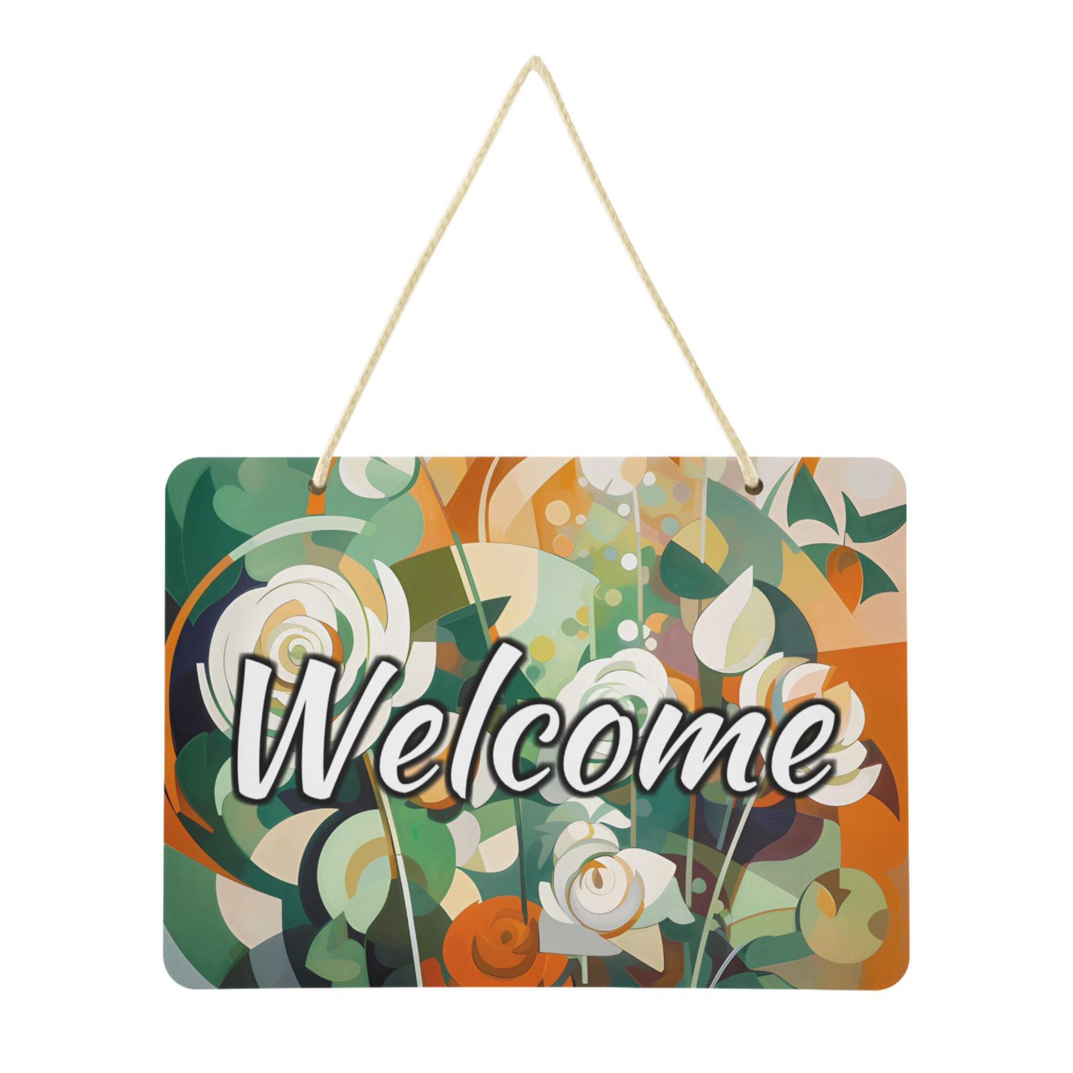 Welcome Door Sign Decoration 13.8" Rectangular Front Entrance Hanging ...