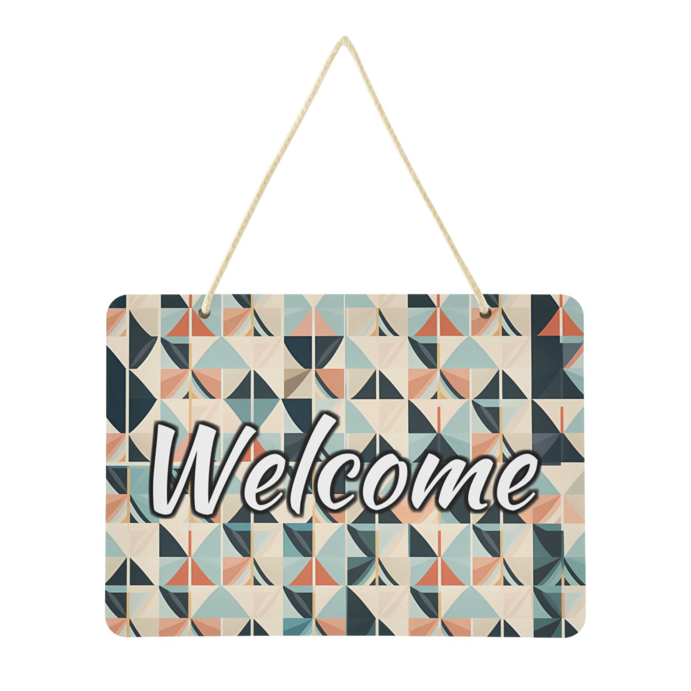 Welcome Door Sign Decoration 13.8" Rectangular Front Entrance Hanging ...
