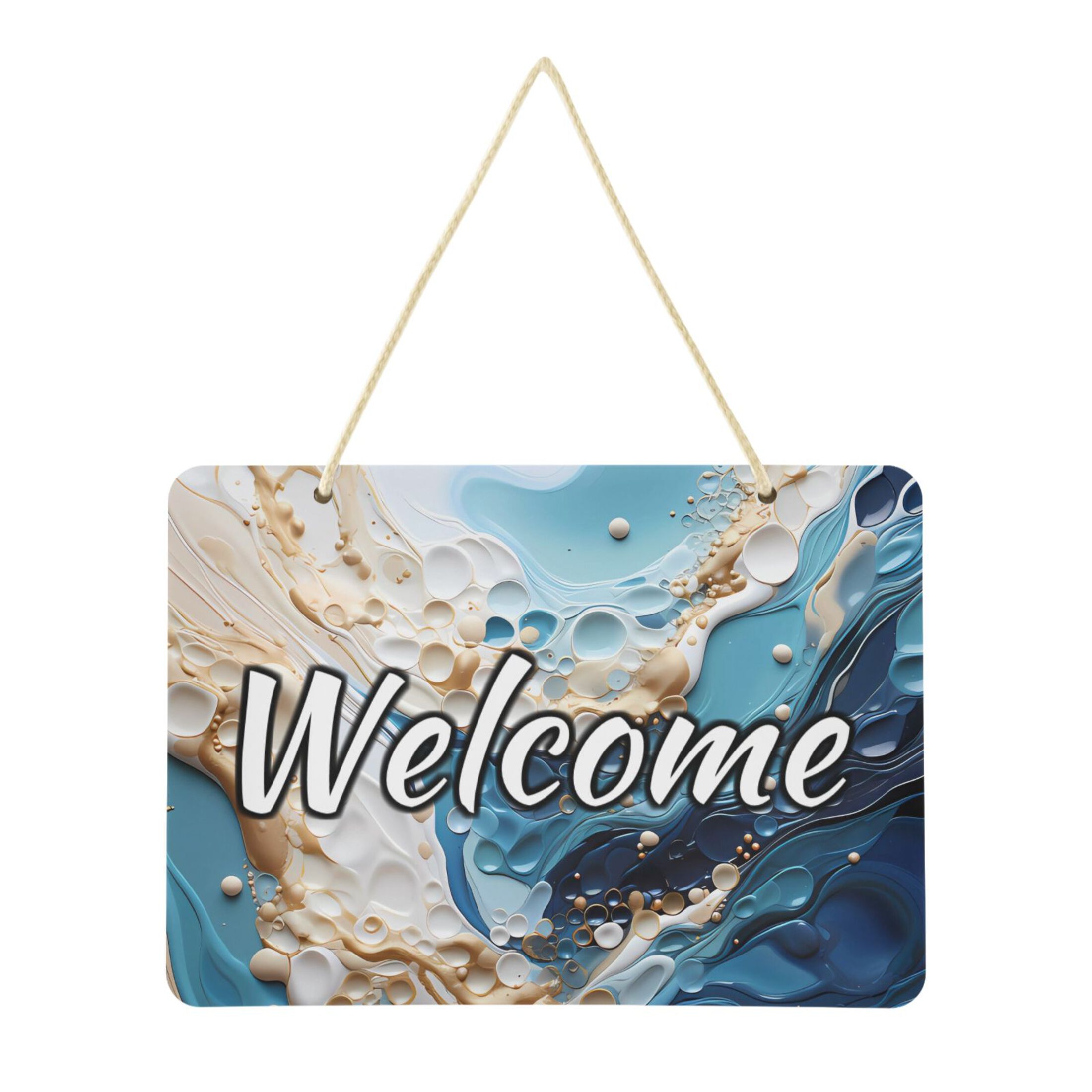 Welcome Door Sign Decoration 13.8" Rectangular Front Entrance Hanging ...