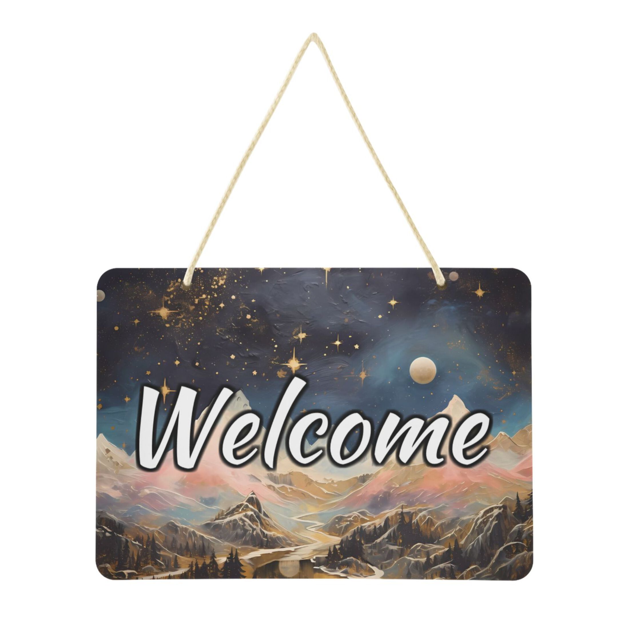 Welcome Door Sign Decoration 13.8" Rectangular Front Entrance Hanging ...