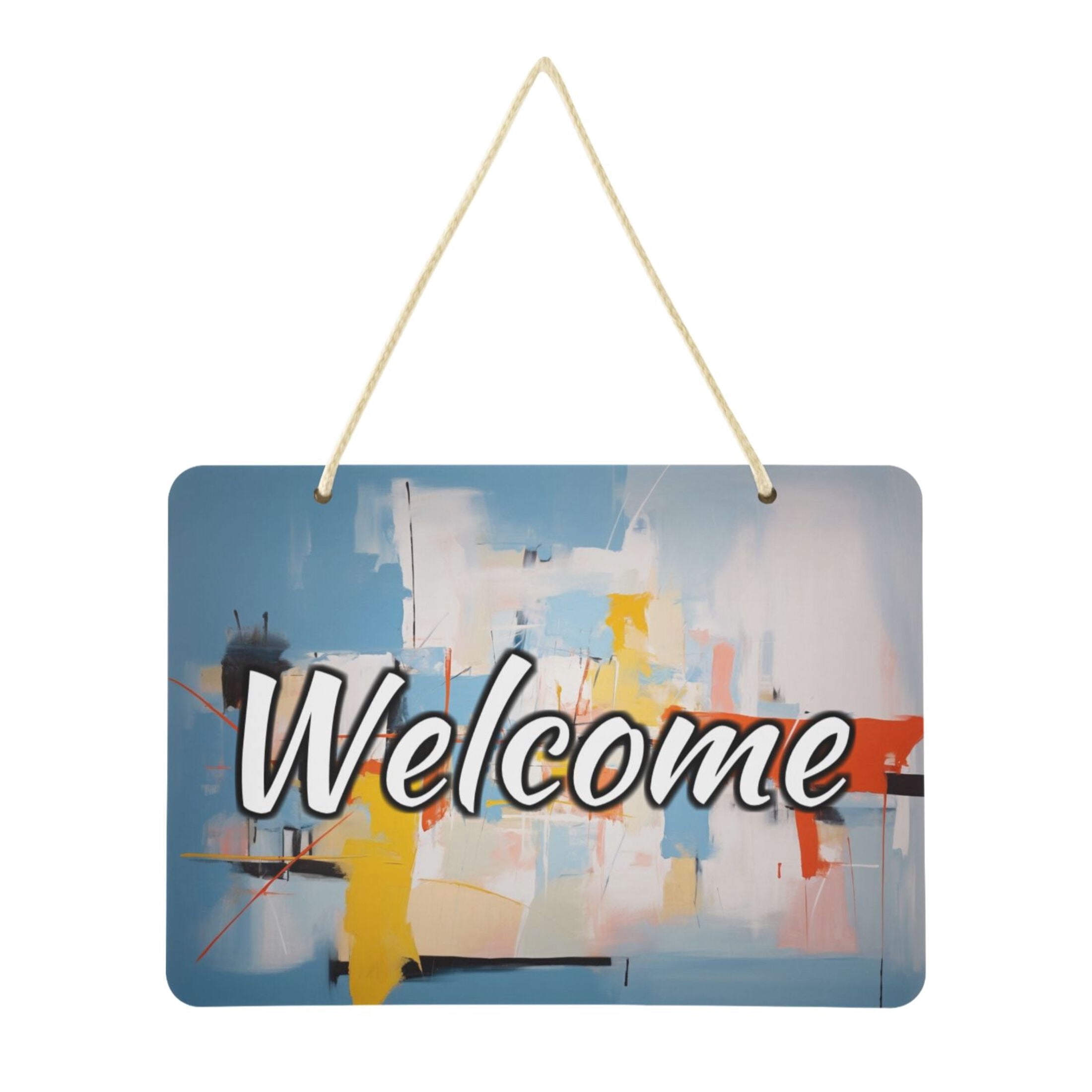 Welcome Door Sign Decoration 13.8" Rectangular Front Entrance Hanging ...