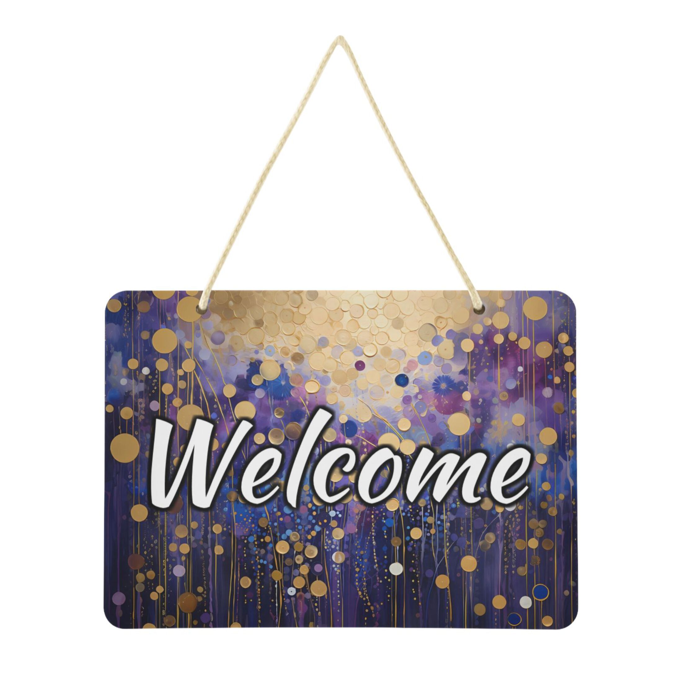 Welcome Door Sign Decoration 13.8" Rectangular Front Entrance Hanging ...