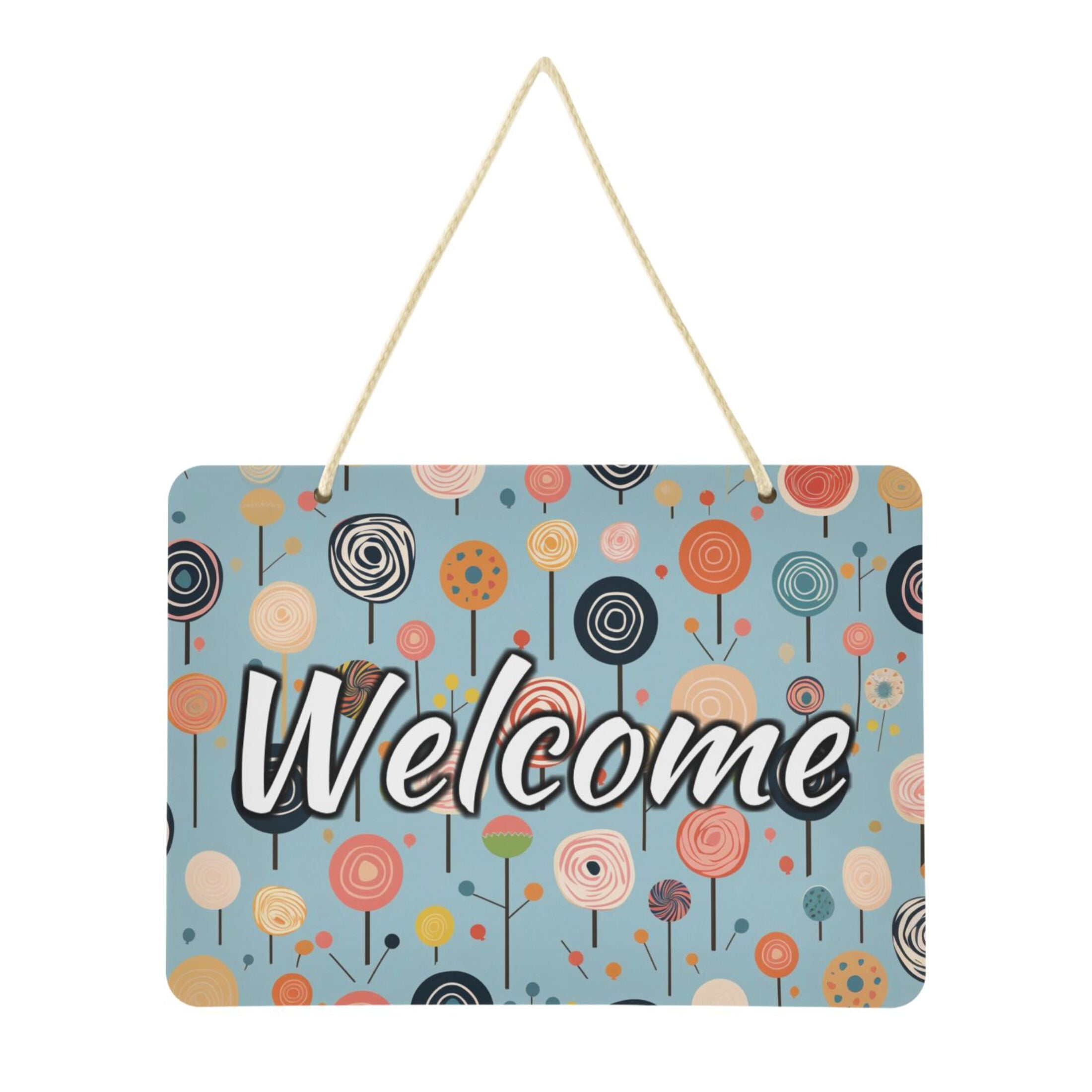 Welcome Door Sign Decoration 13.8" Rectangular Front Entrance Hanging ...